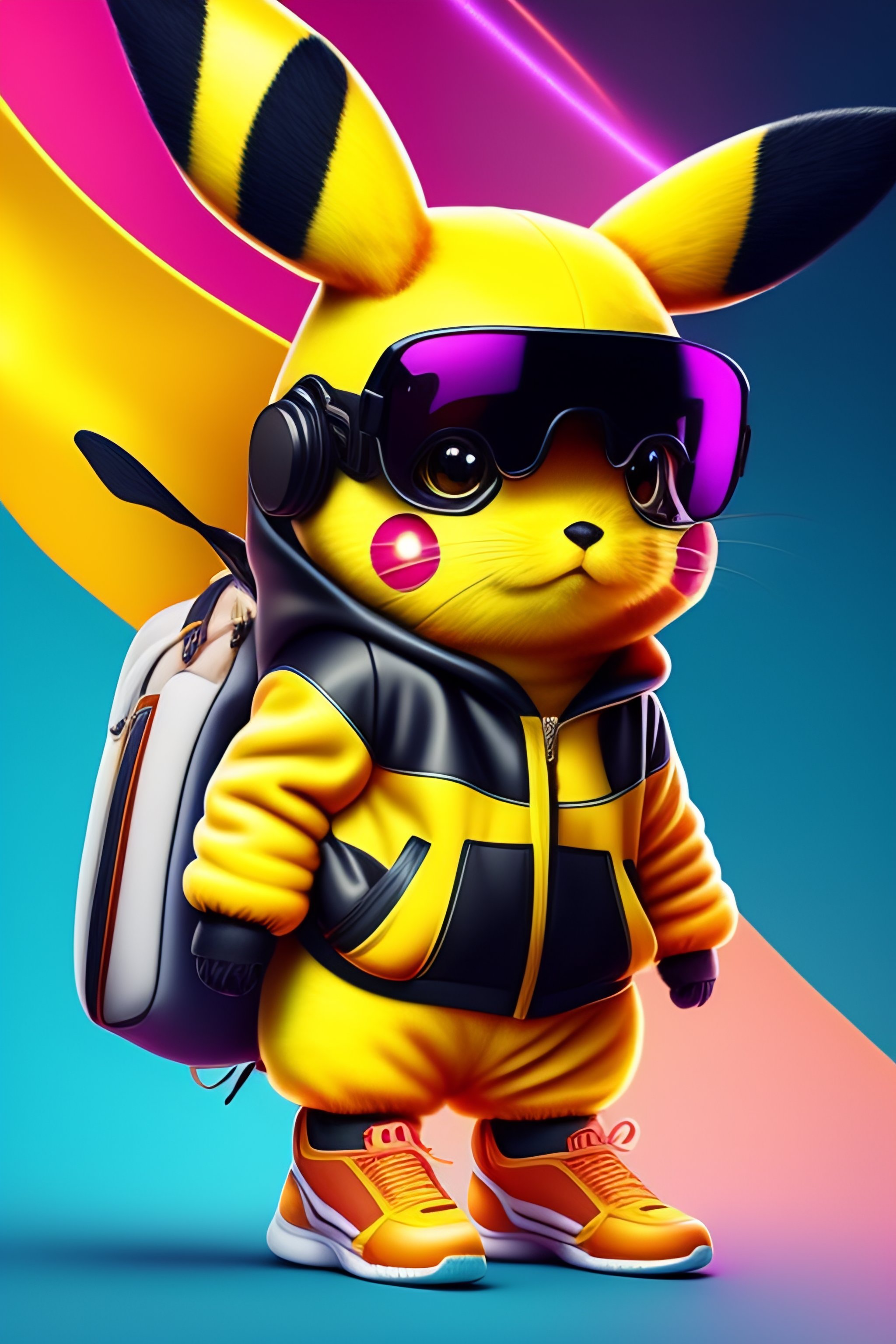 Lexica - Cute stylish Pikachu dressed in stylish futuristic sportswear ...