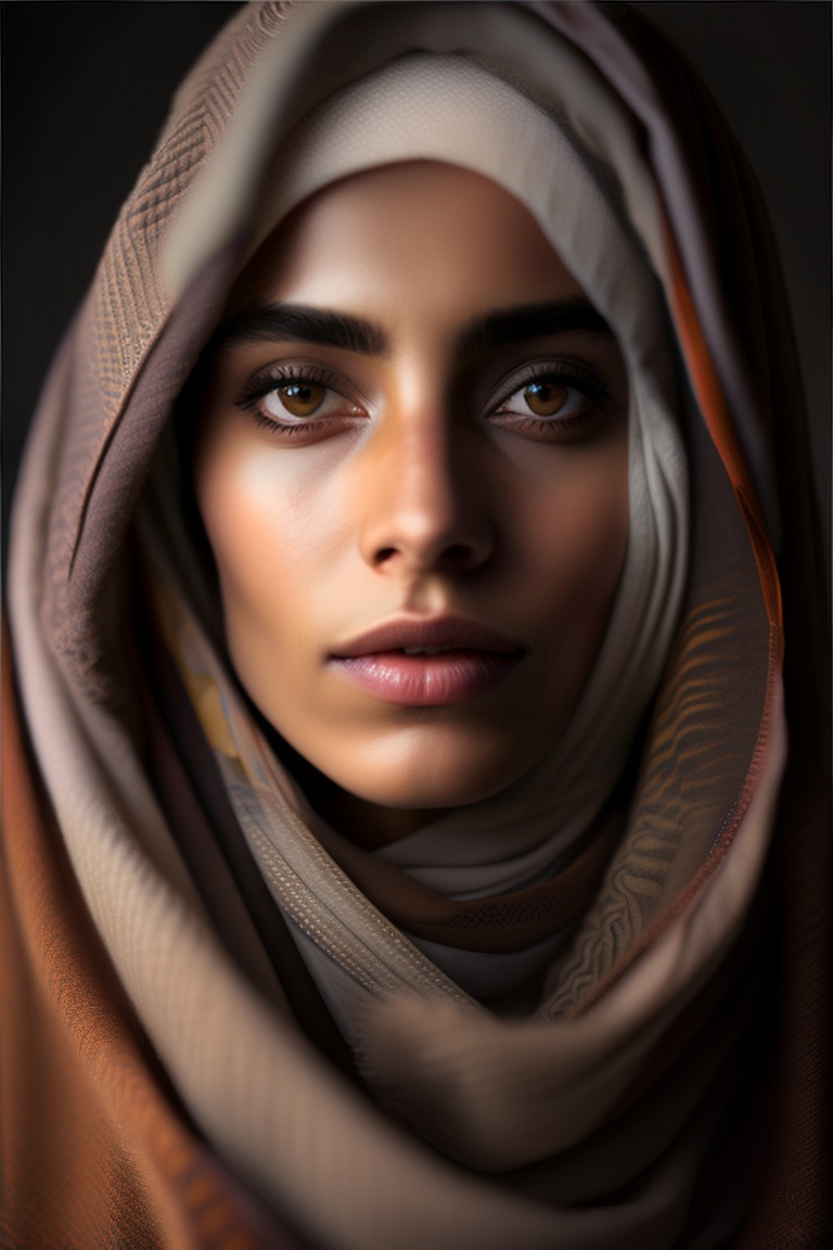 Lexica - A photorealistic portrait of a stunningly beautiful muslim ...
