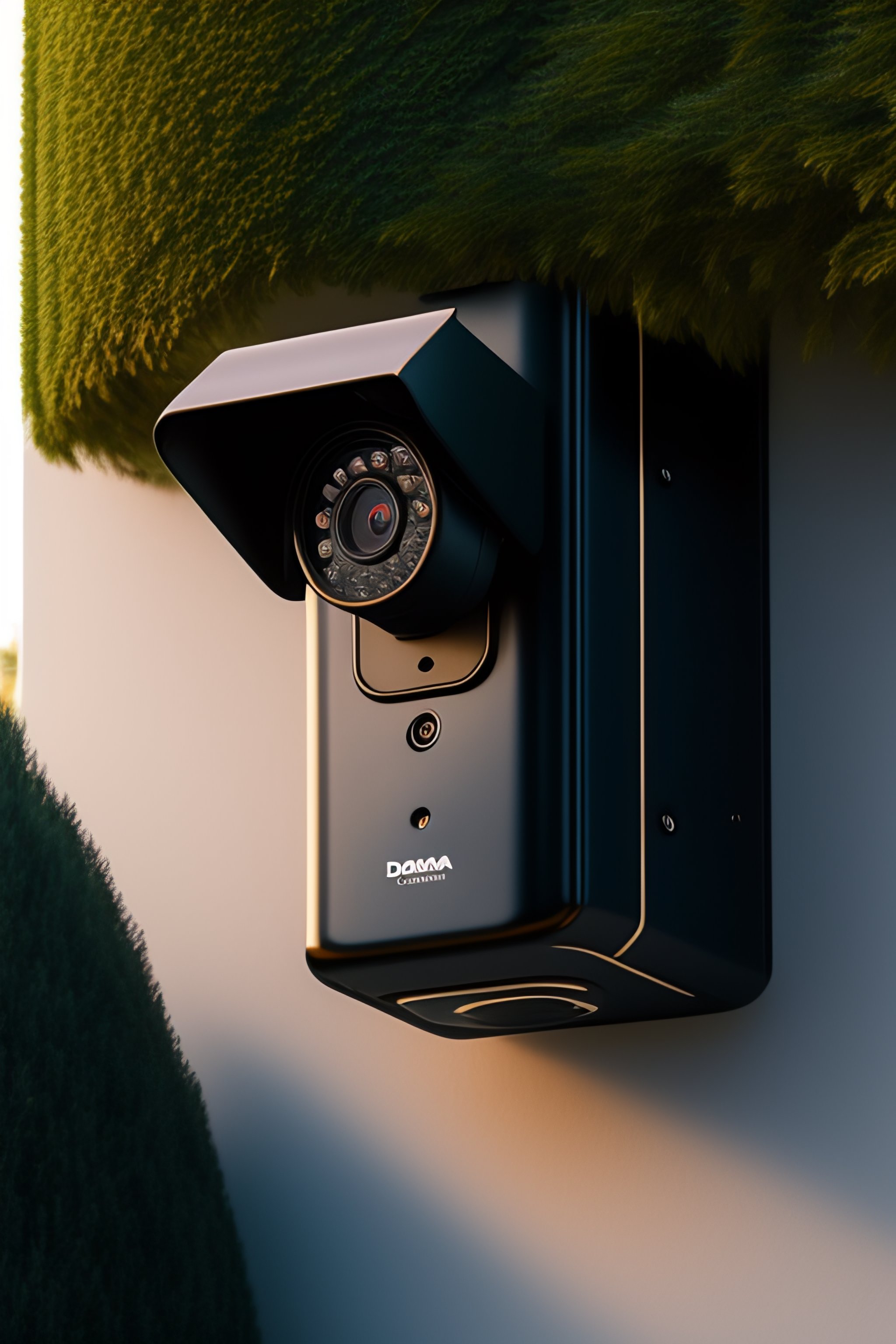 Lexica - Domo security camera in wall of luxury villa Garden