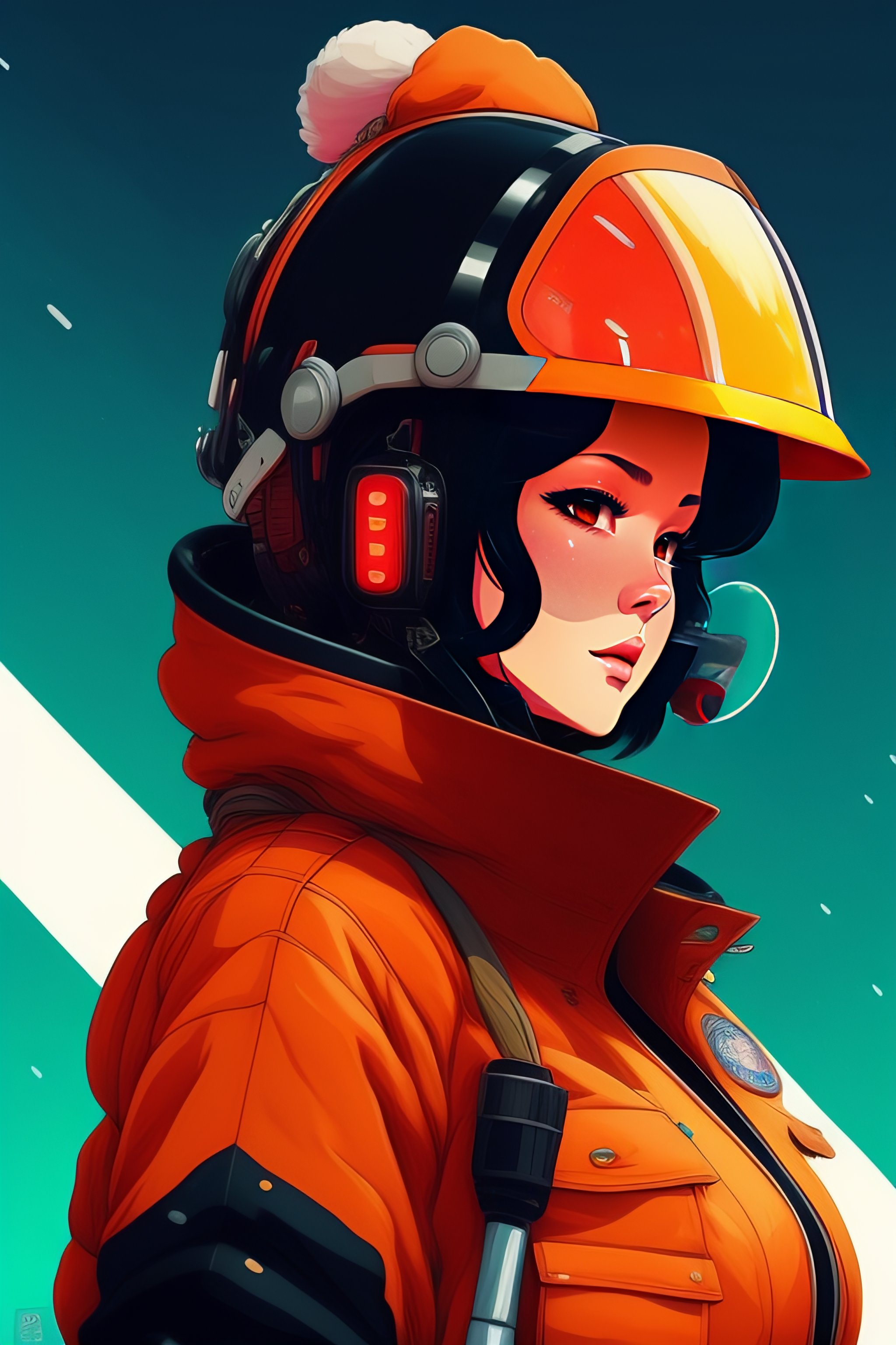 Lexica - A firefighter cyborg ,style of Laurie Greasley, studio ghibli ...