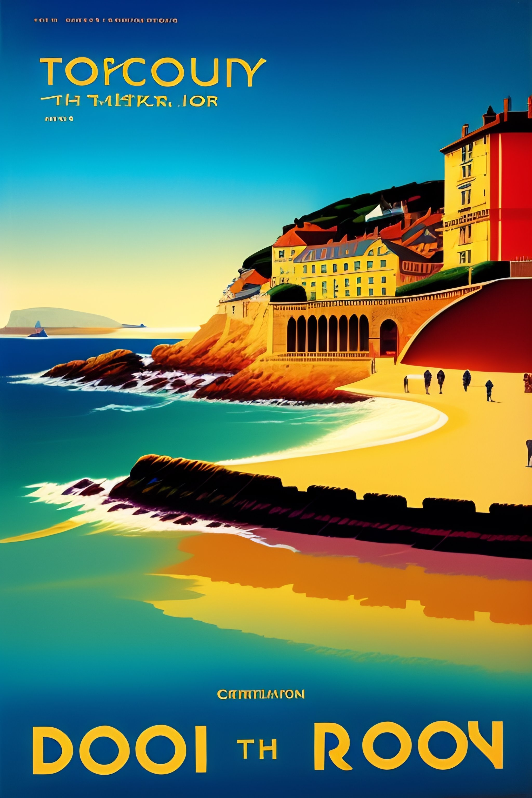 Lexica - Torquay devon retro travel poster