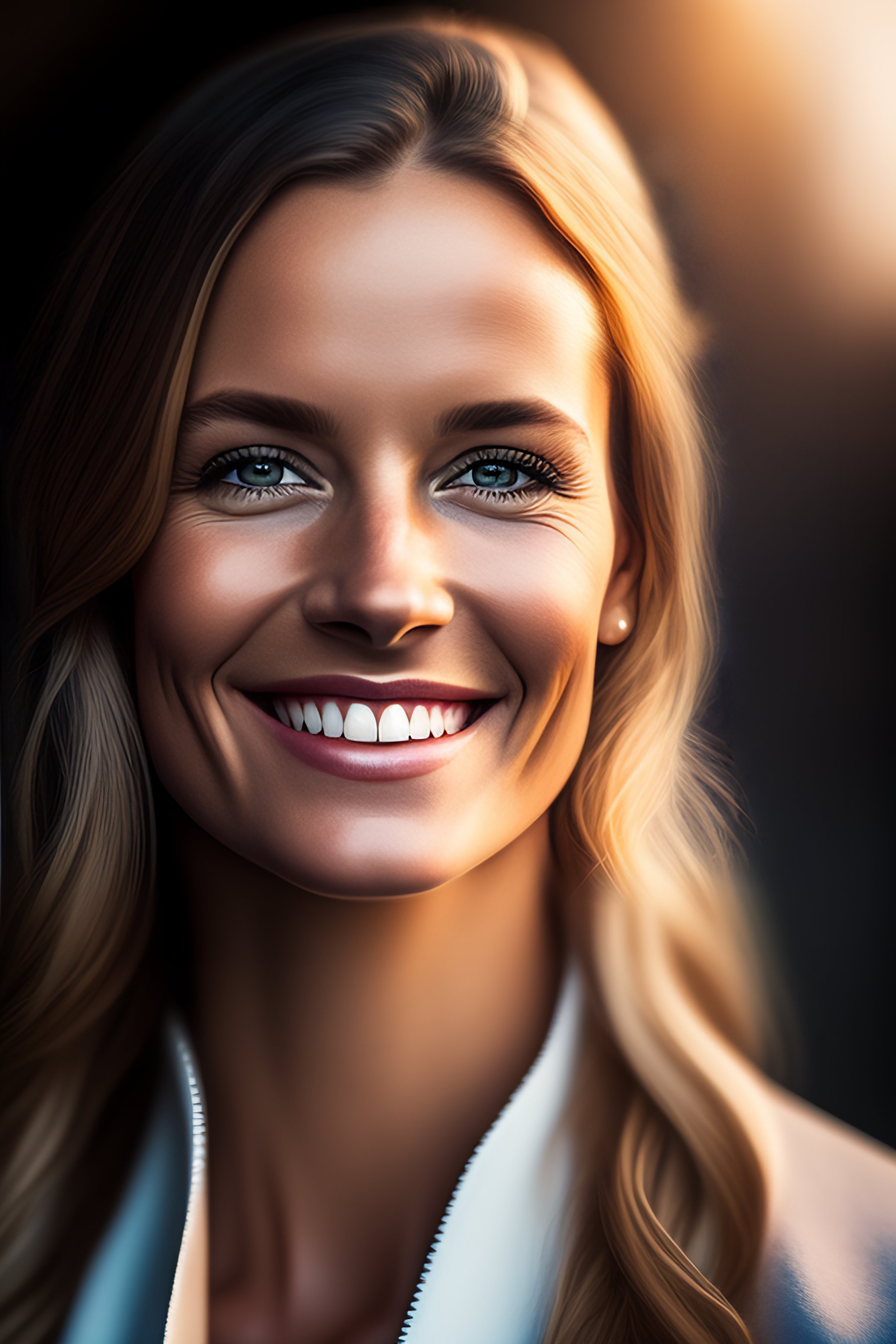 Lexica - Scandinavian female, friendly, smiling portrait, looking into ...