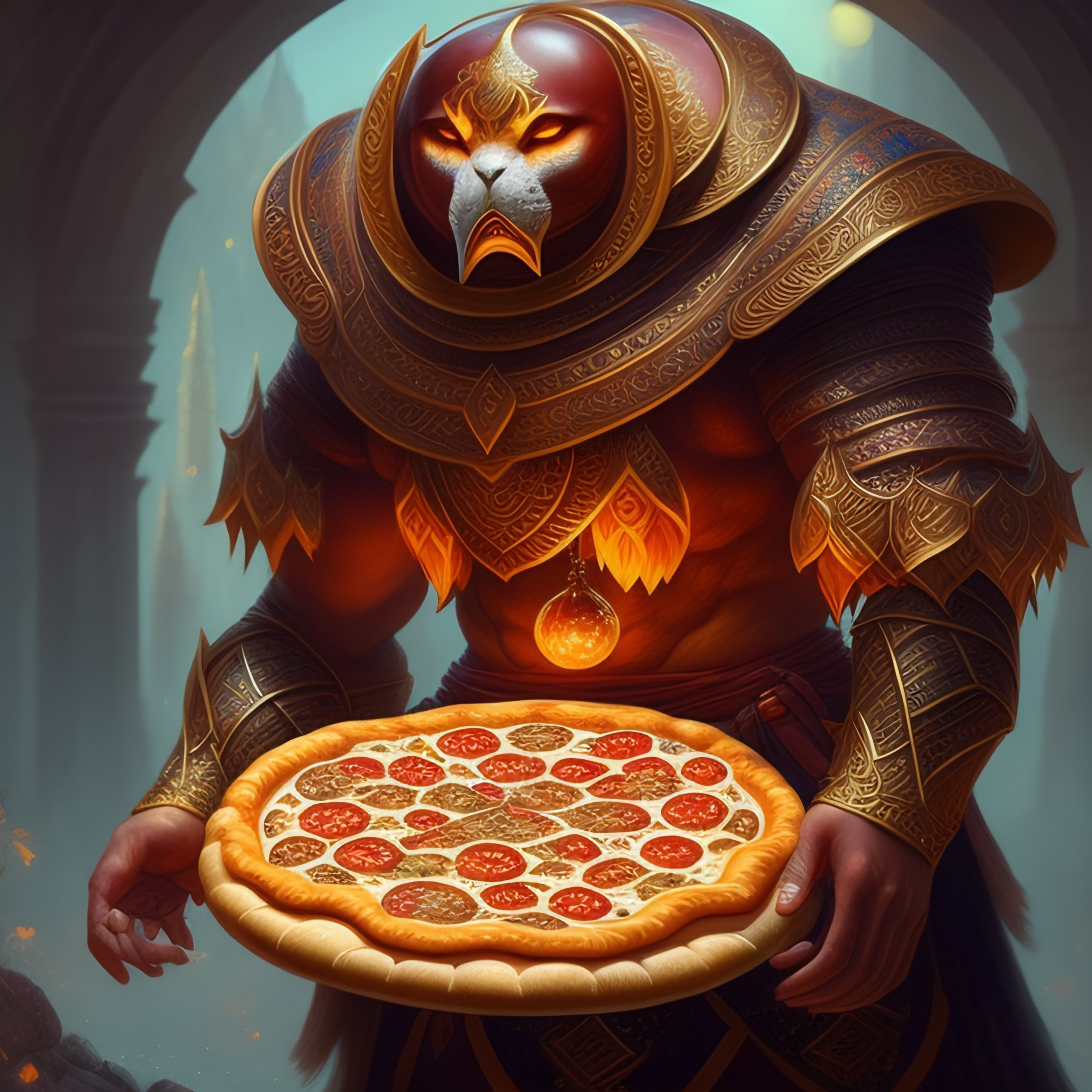 Lexica - Ultra realistic illustration of golem made of pizza, intricate ...