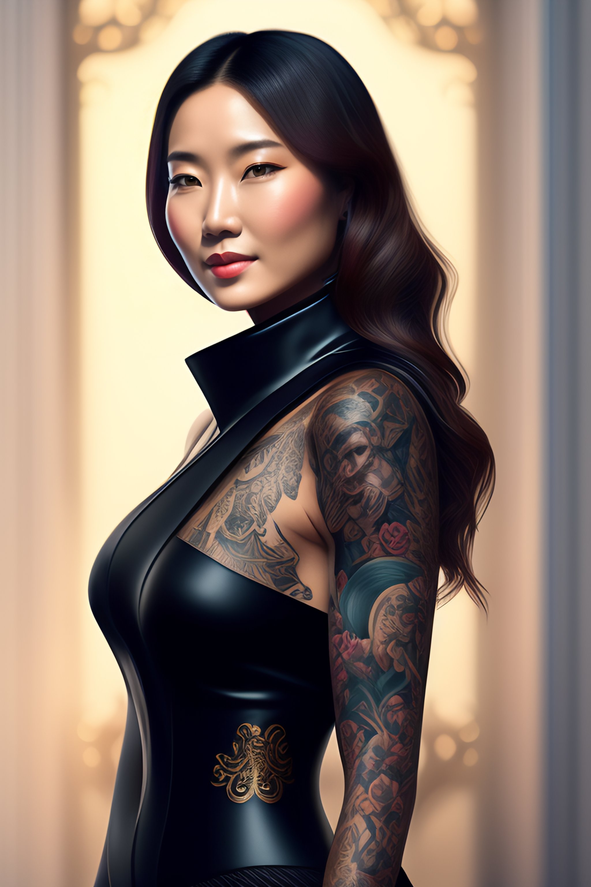 Lexica - AI expert, female, digital tattoo
