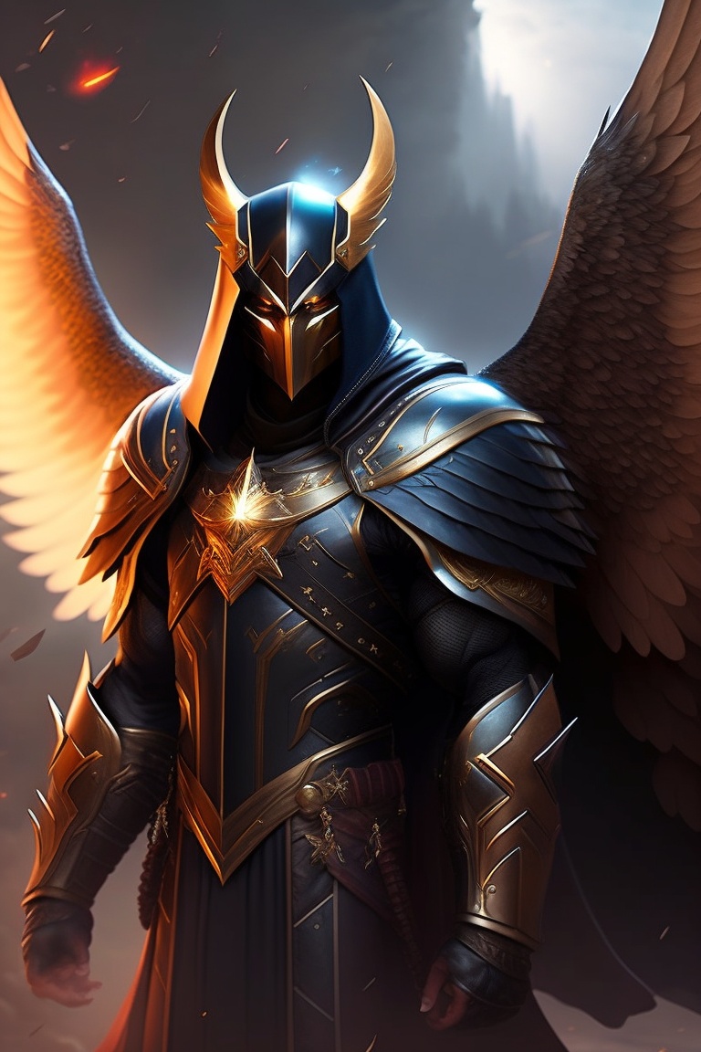 Lexica - Azrael is an angel of imposing appearance, with wings as black ...