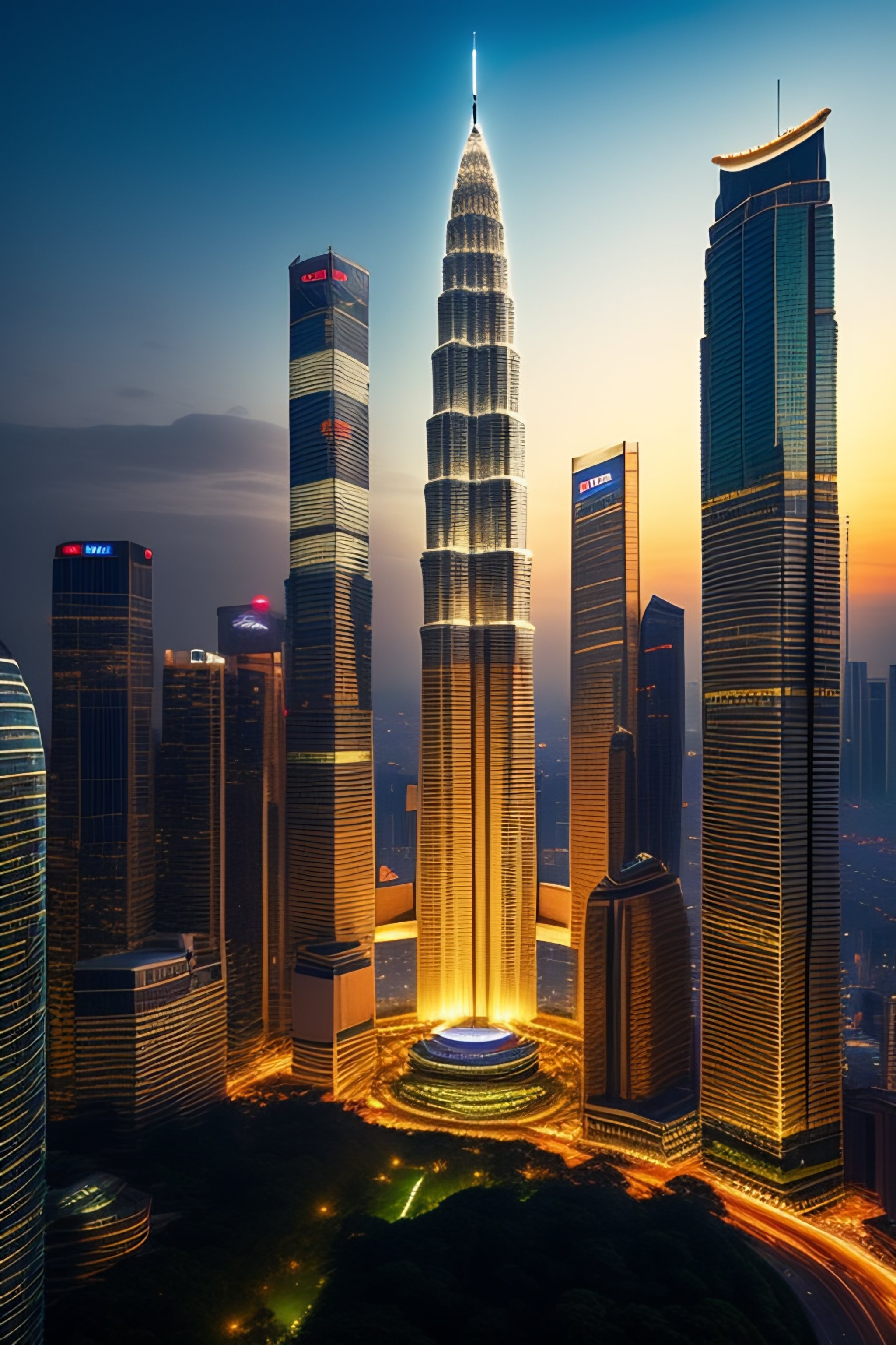 Lexica - A high definition image of klcc getting strike by meteor