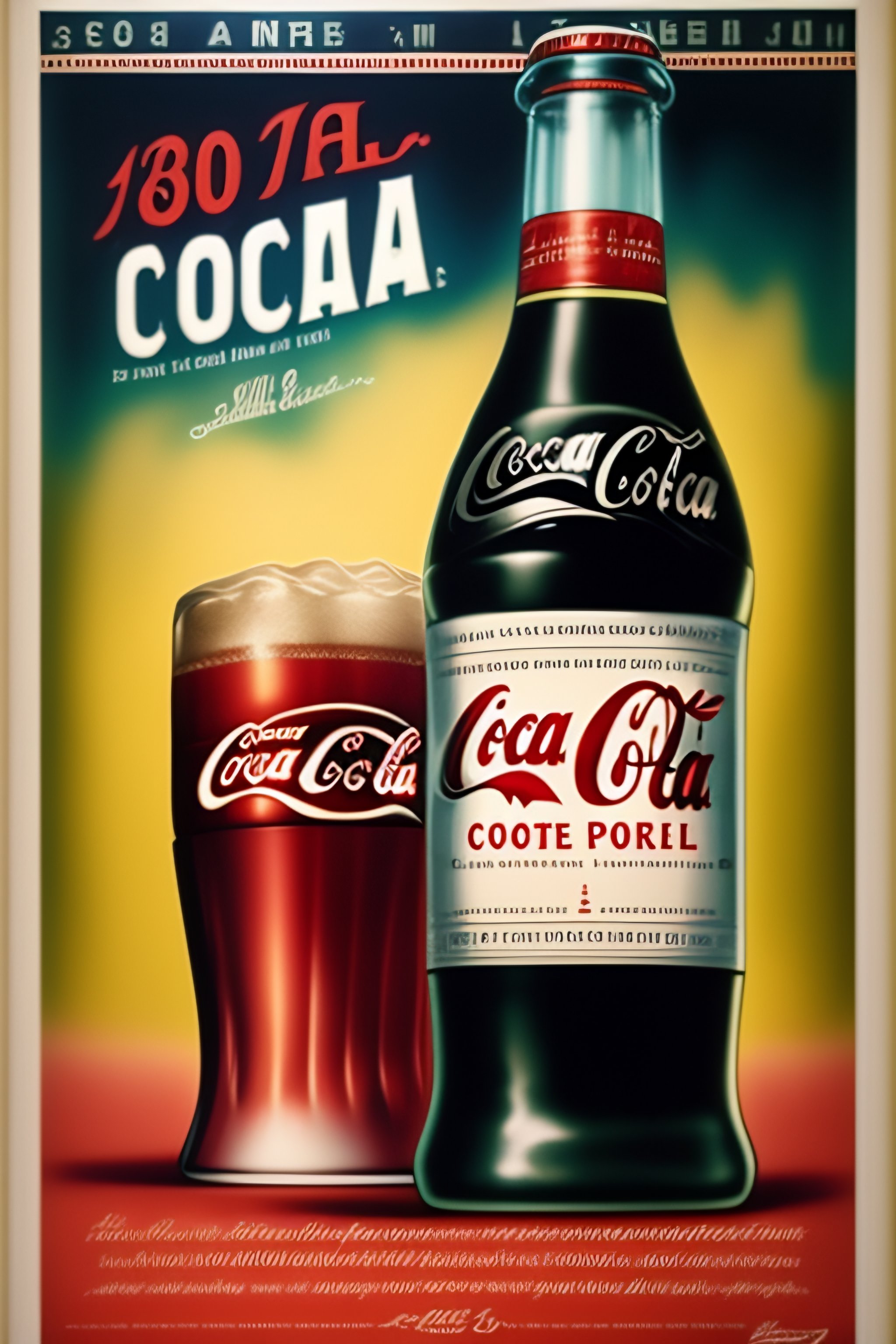 Lexica - A bottle of Coca-cola brand, advertisment of the 50, only the ...