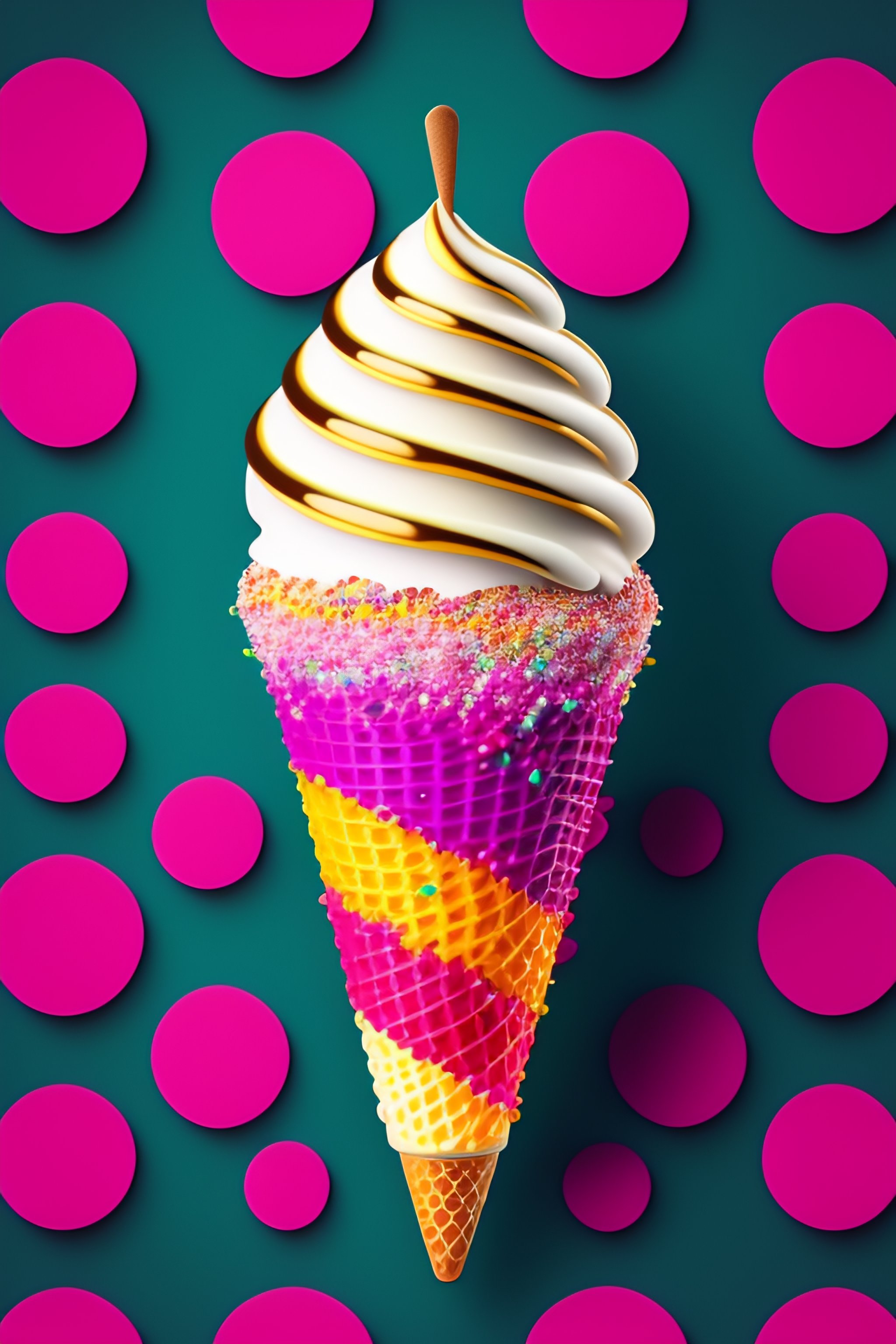 Lexica - Create an abstract, modern pattern of an ice cream cone with ...