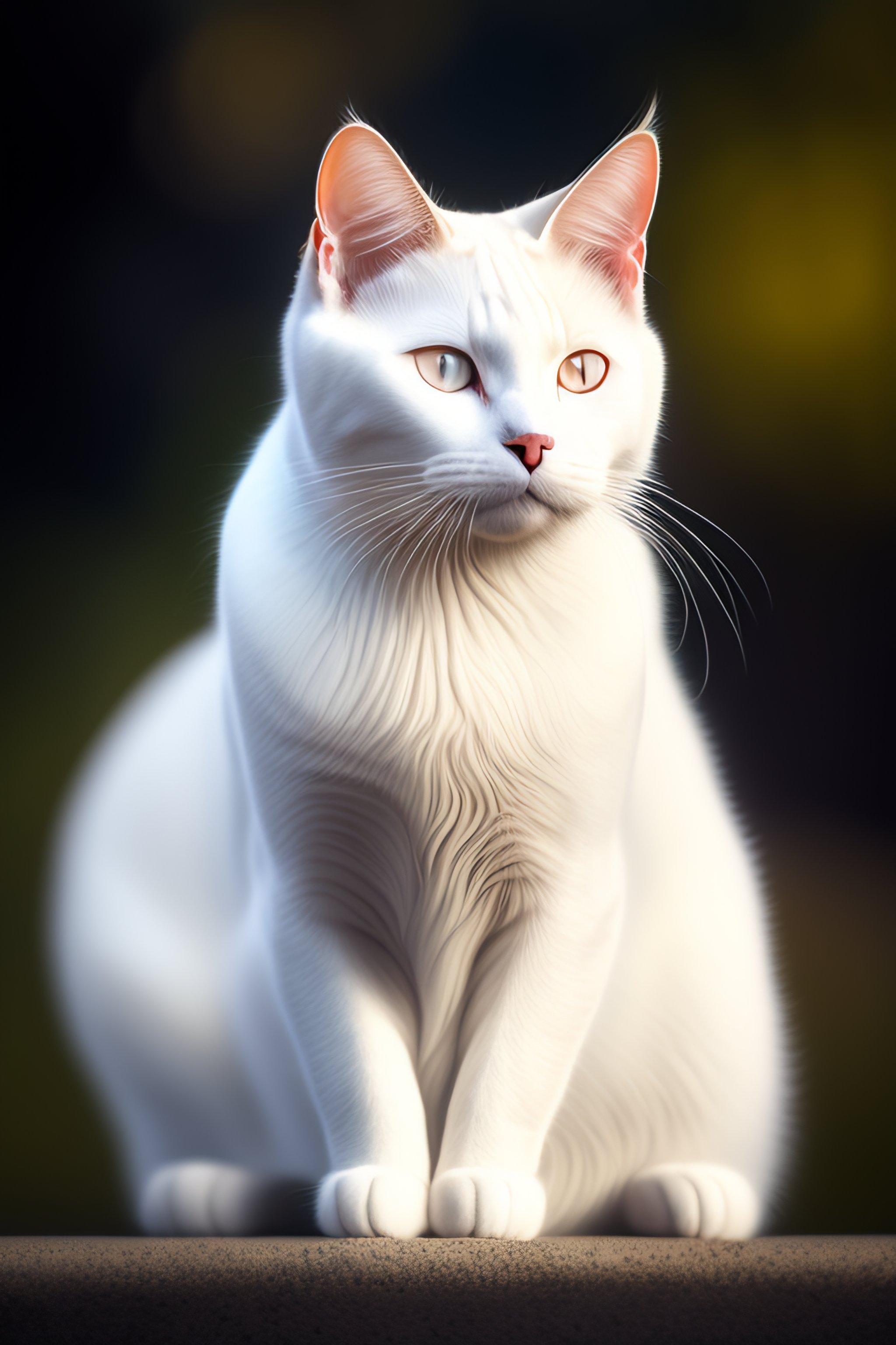 Lexica - Highly detailed white cat with shirt , 50 mm portrait, bokeh ...