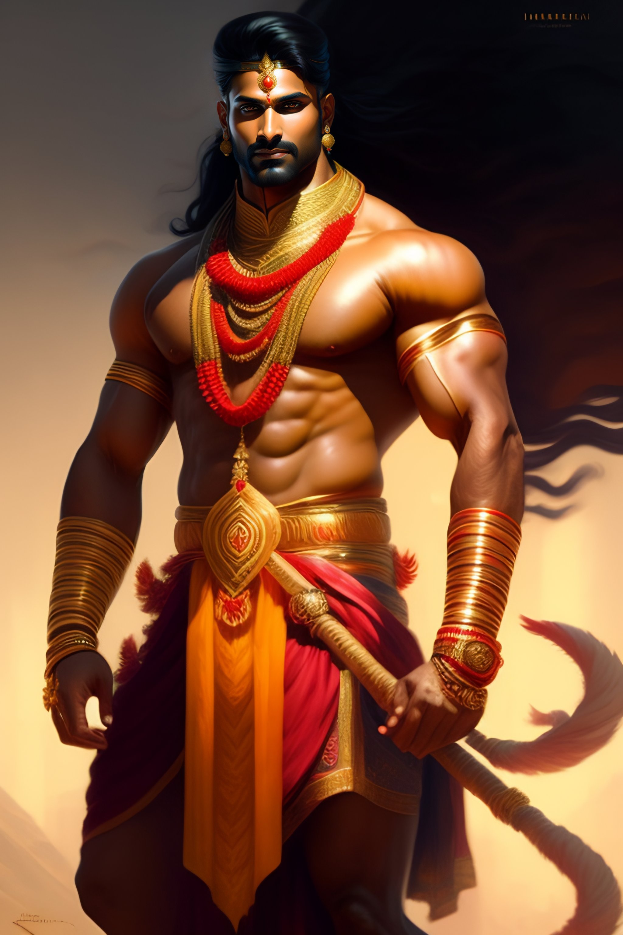 Lexica - Handsome Desi man as mythological hindu king, amazing ...