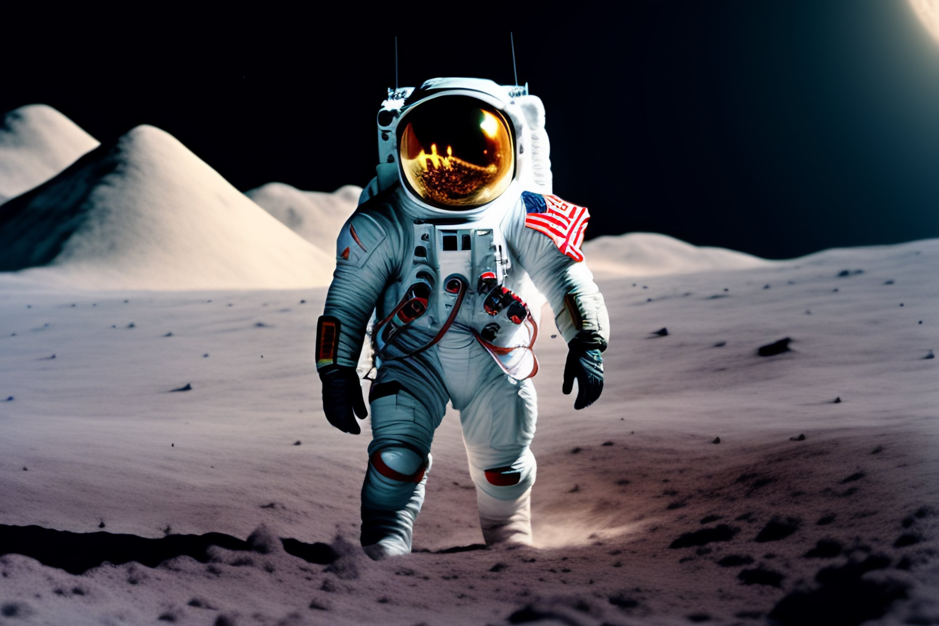 Lexica - Henry Cavill as an astronought on the moon driving the flag in ...