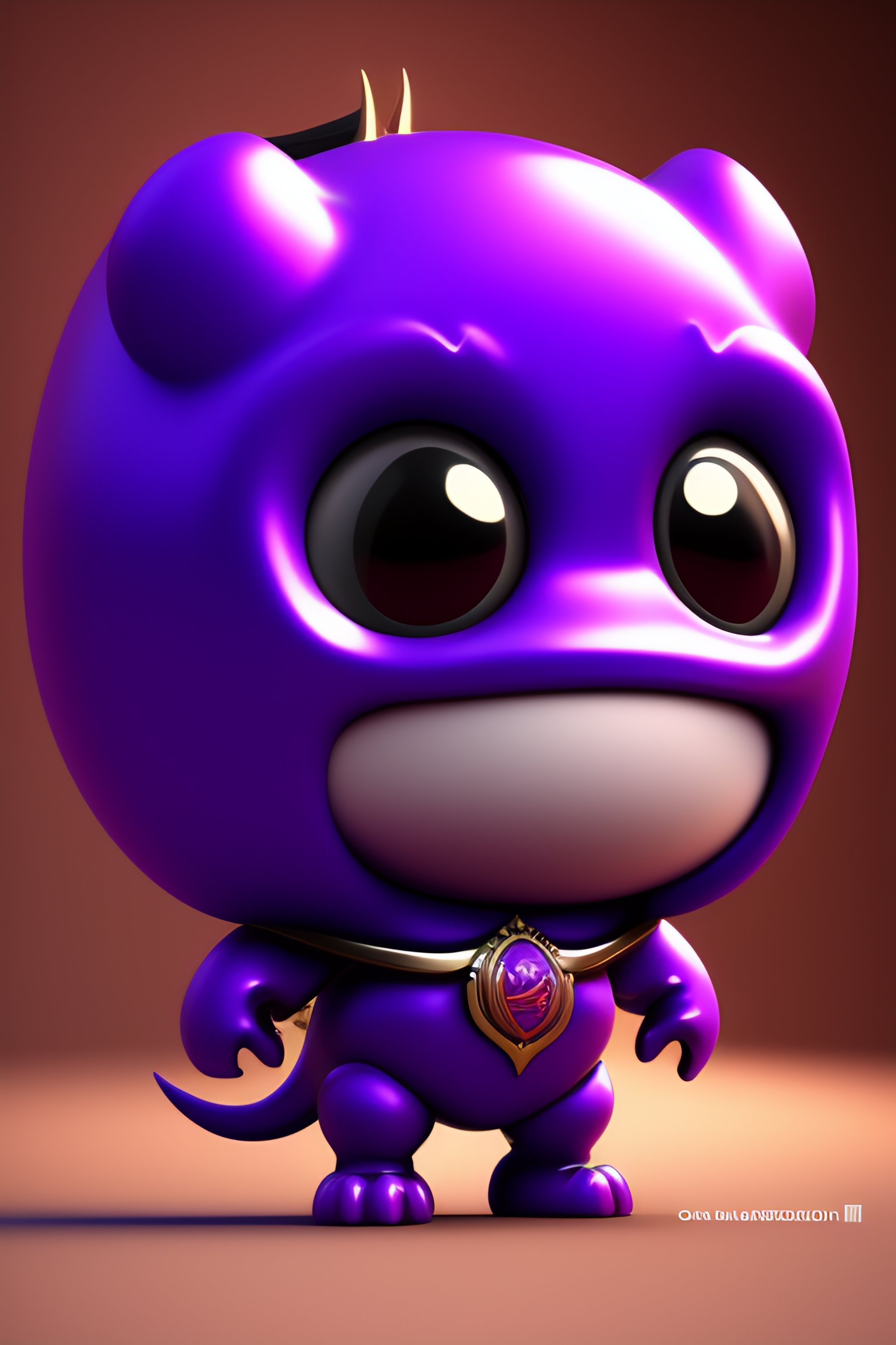 Lexica - Ferocious Chibi one eyed purple people eater, 3d, unreal engine,