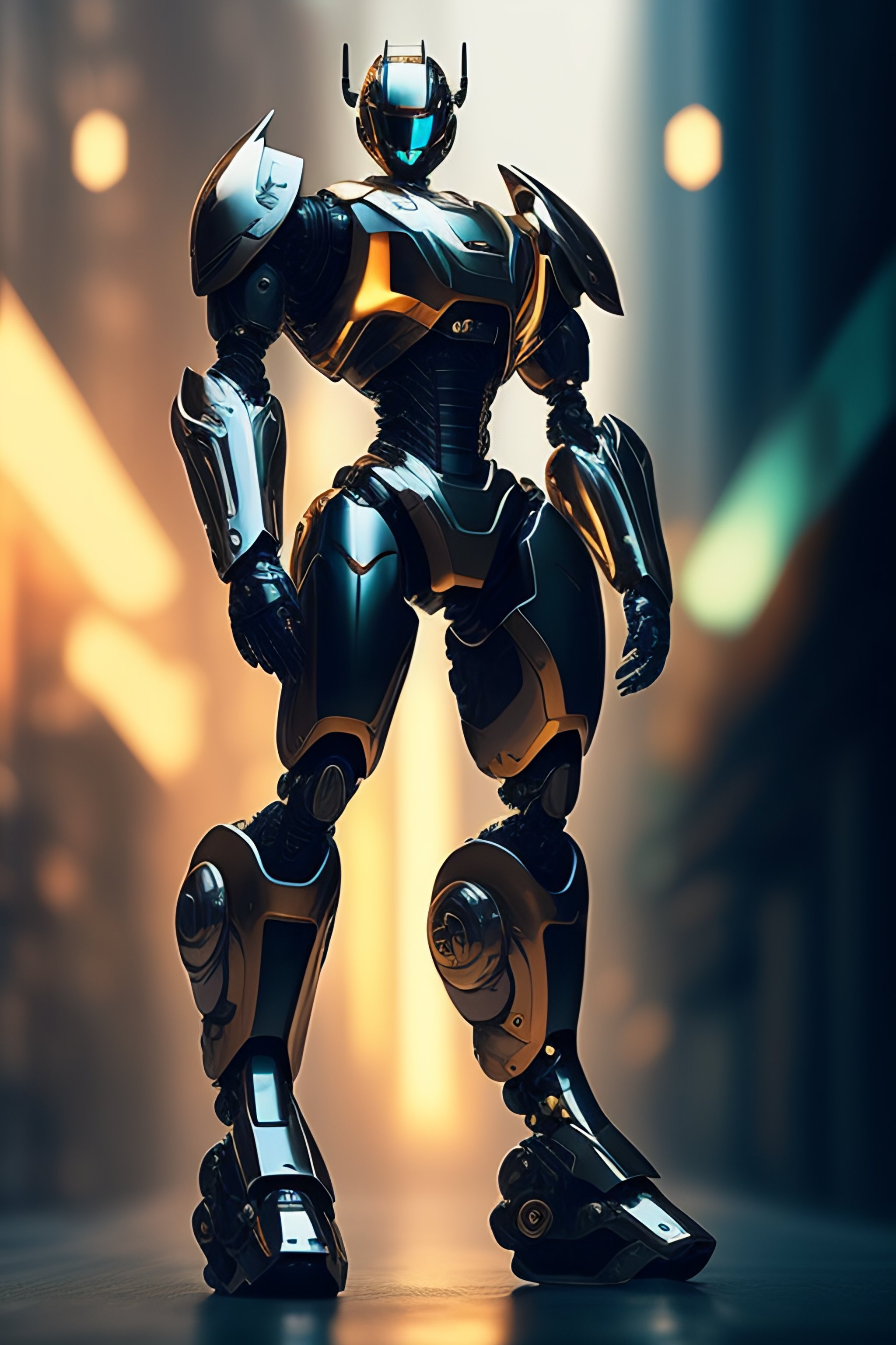 Lexica - Mecha human cyborg style robotic arms legs half human half android