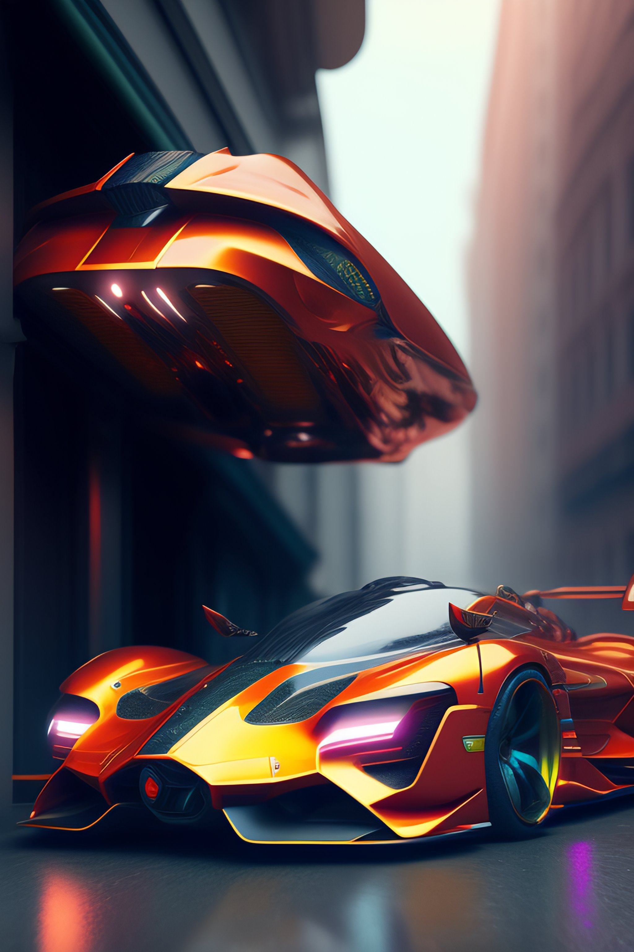 Lexica - Cyborg slick colorful supercar : by michal karcz, daniel ...