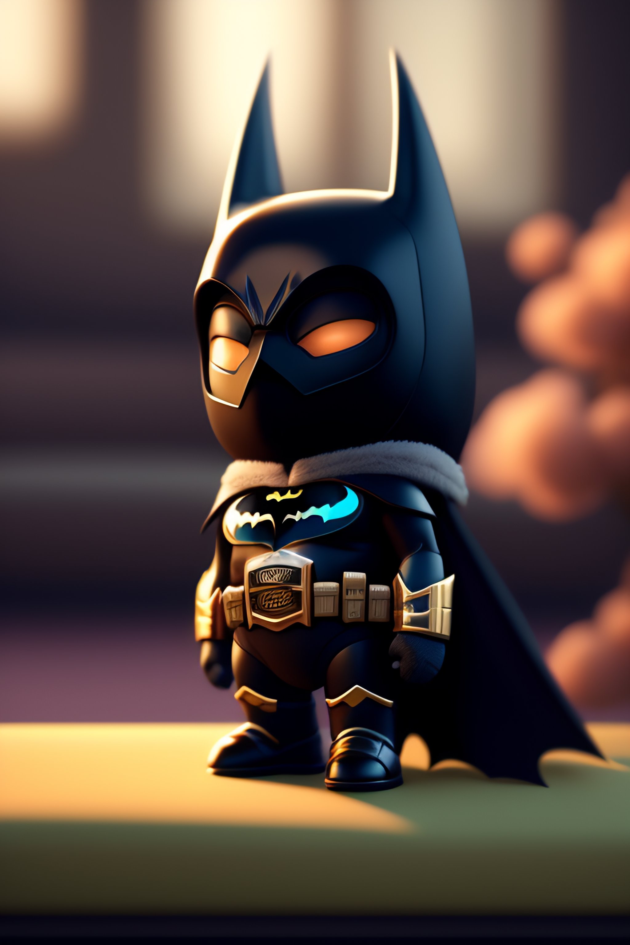Lexica - Cute small humanoid batman sitting in front of laptop ,unreal ...
