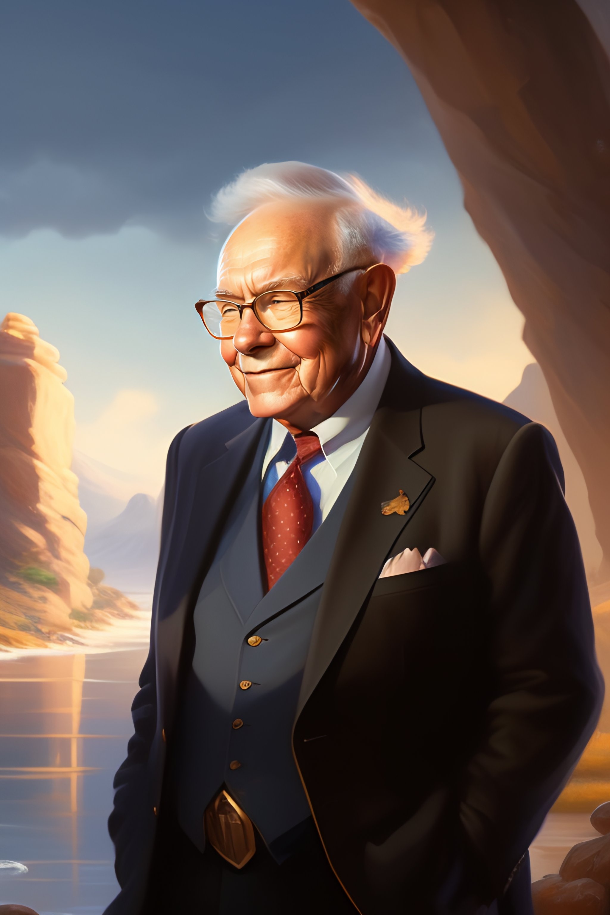 Lexica - A detailed portrait of warren buffett giving thumbs up ...