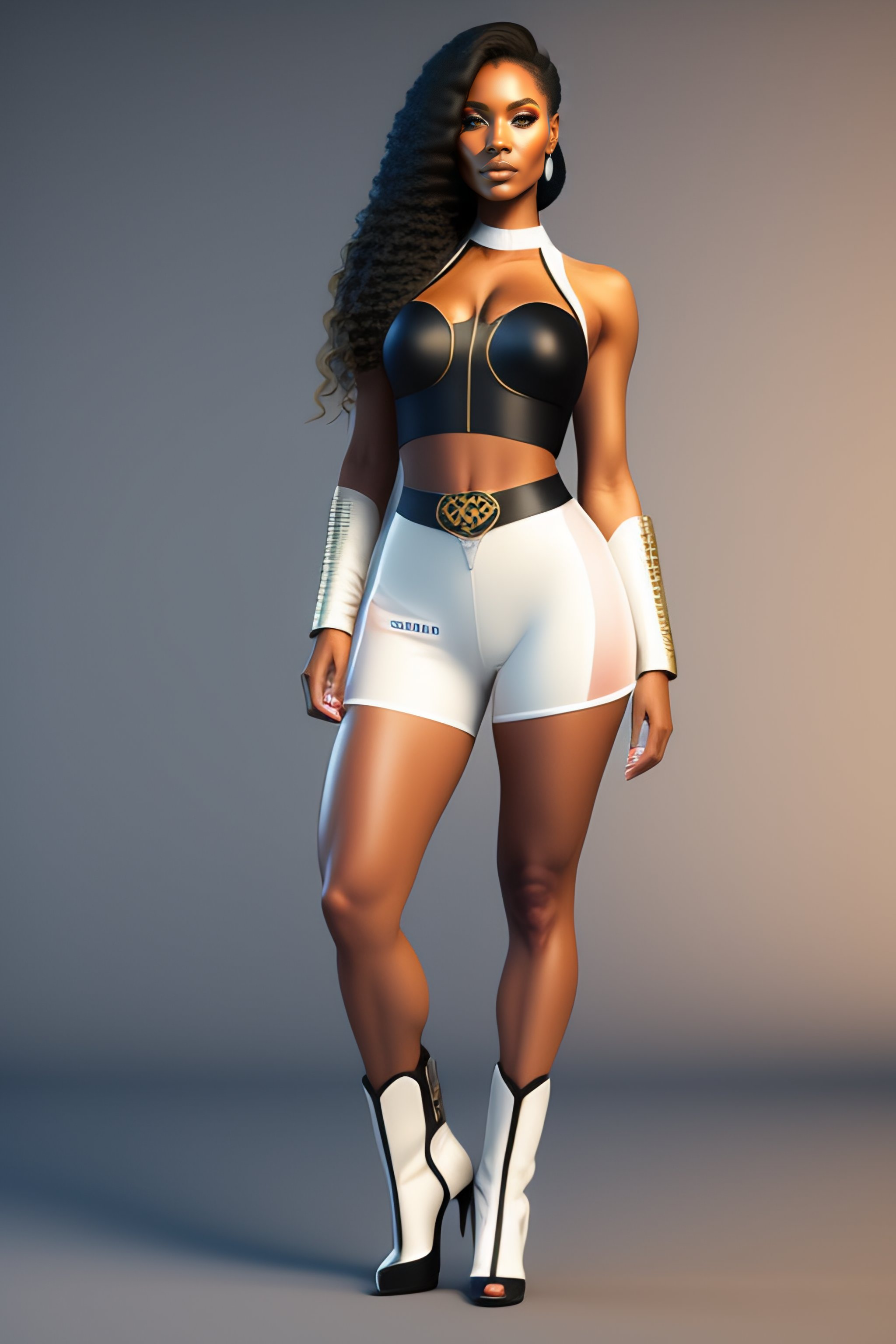 Lexica - 3d rendering of a full length octane girl