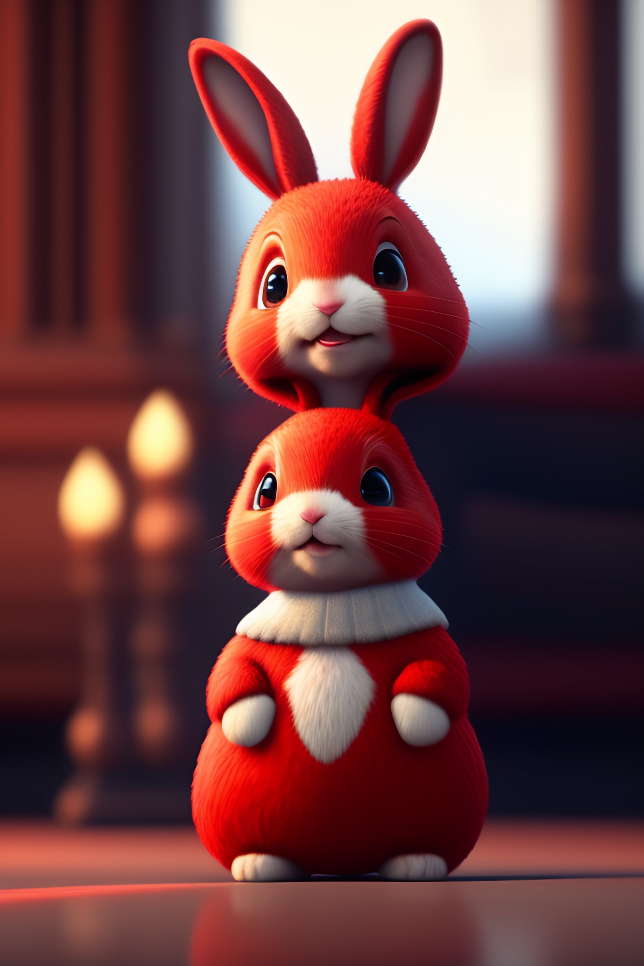 Lexica - Cute adorable little bunny waving and happy smiling greeting ...