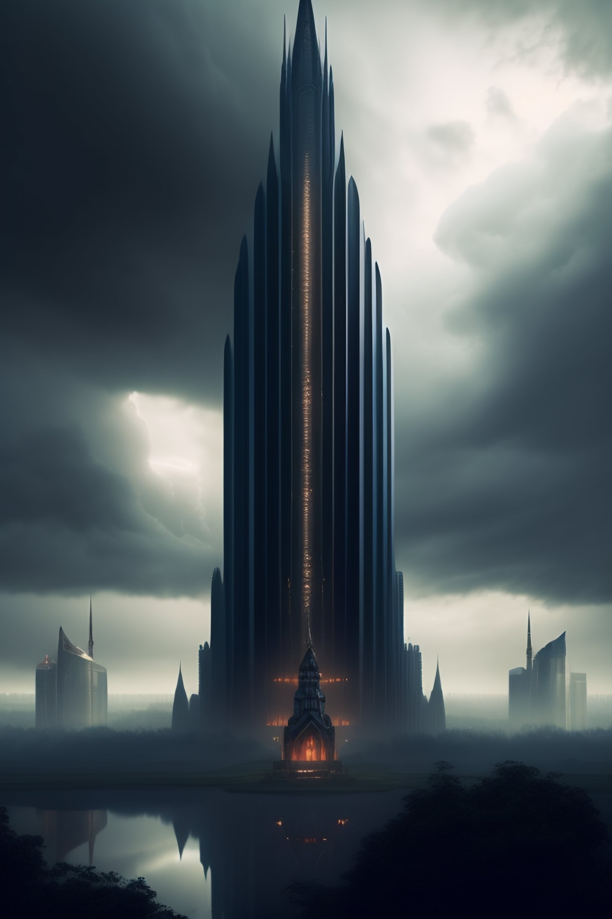 Lexica - A lonely and impossibly tall ominous gothic dark tower ...