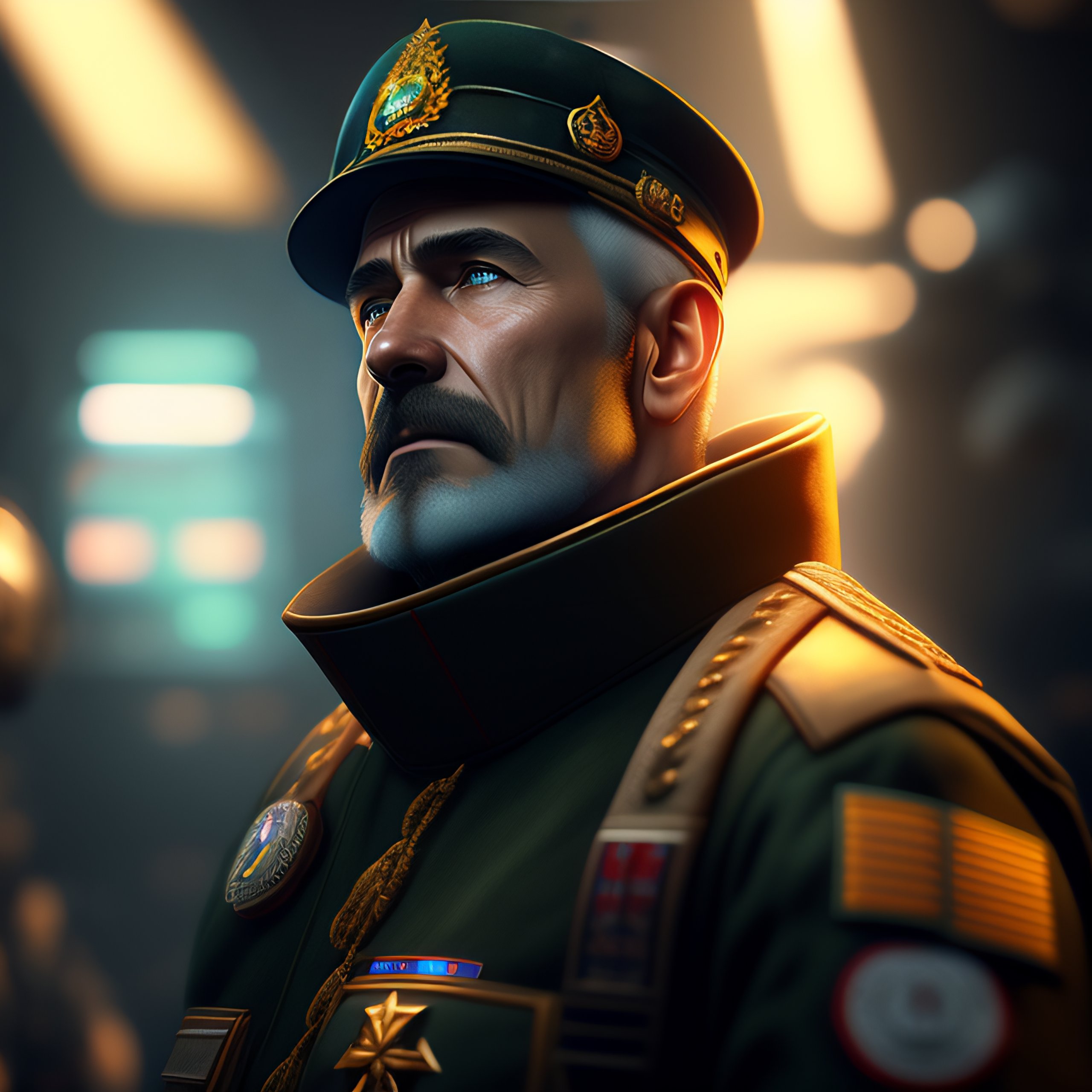 Lexica - Professional digital art of space army navi admiral middle age ...
