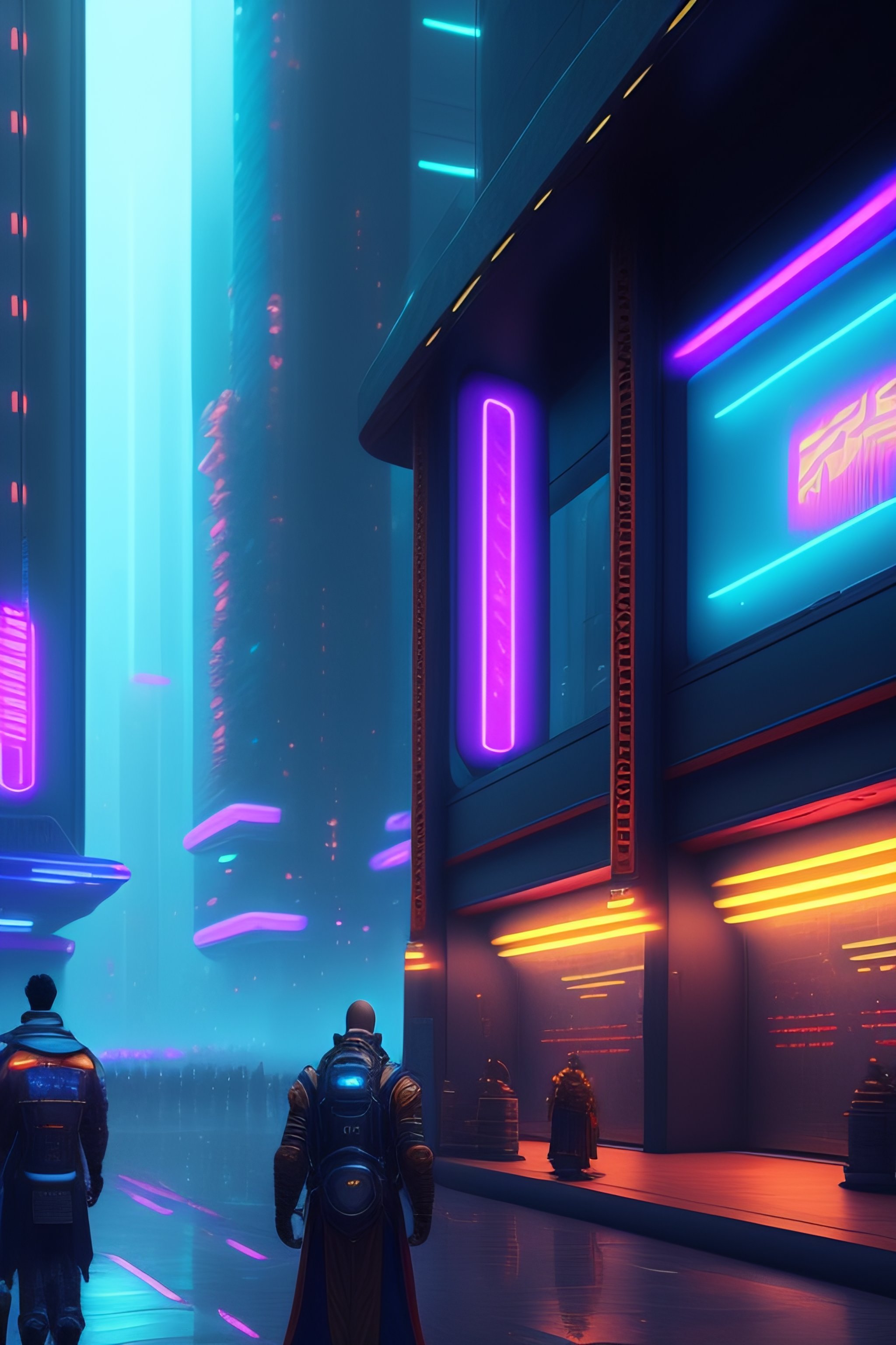 Lexica - Cyberpunk, monk, city, neon, skyscrapers, lights, unreal ...