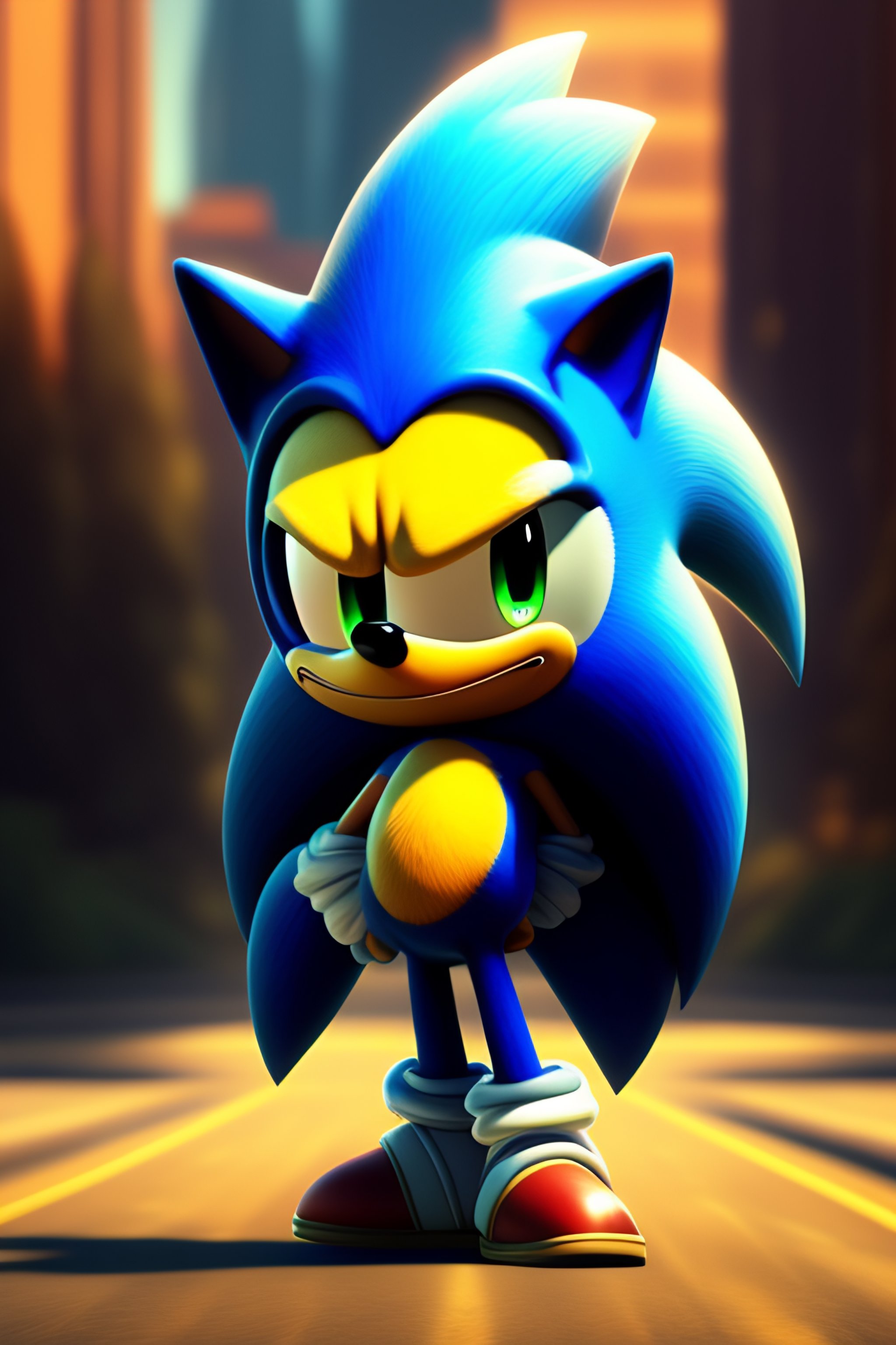 Lexica - Sonic as a simpsons character