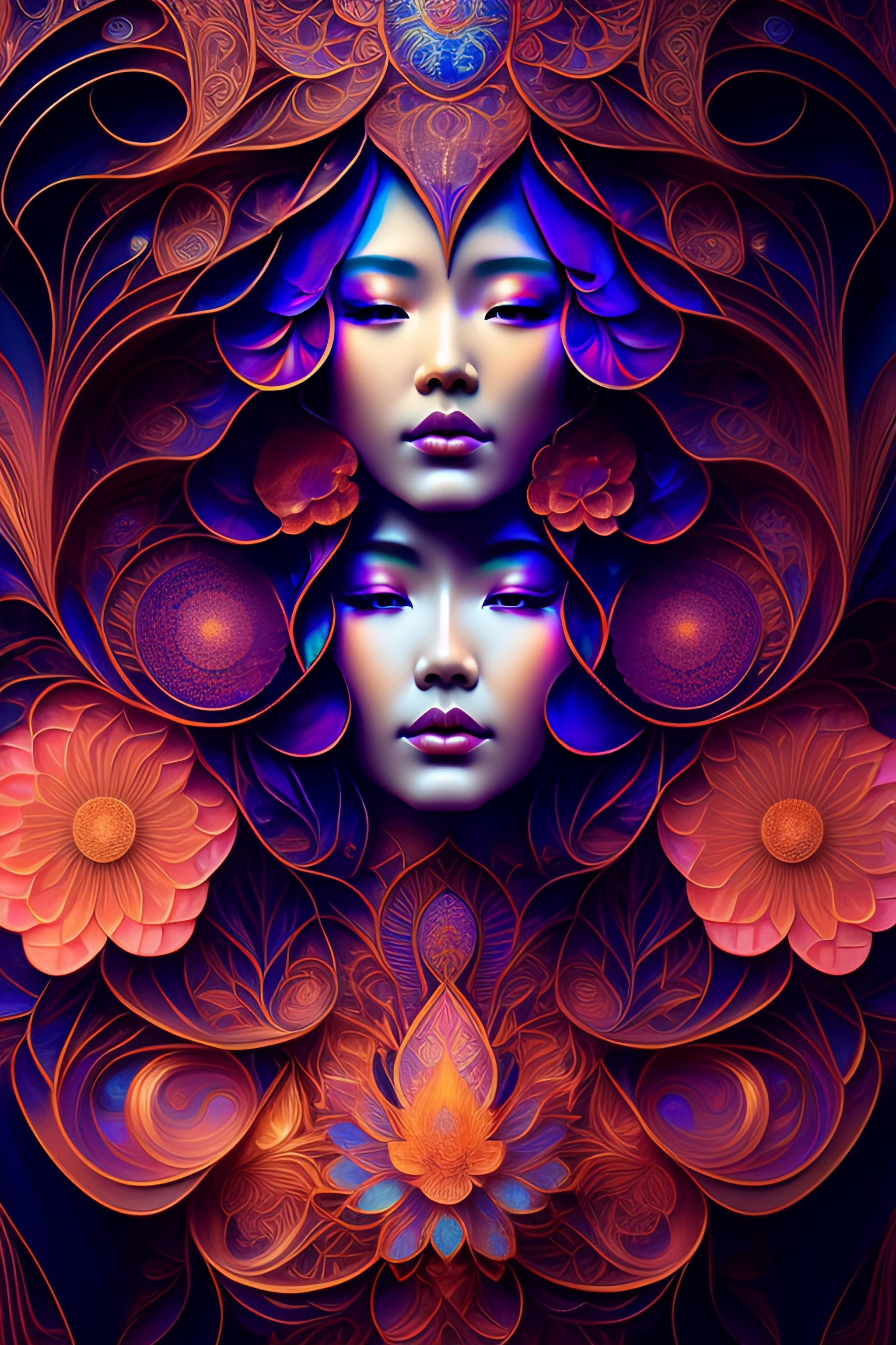 Lexica - Human flower by Android Jones, Earnst Haeckel, James Jean ...