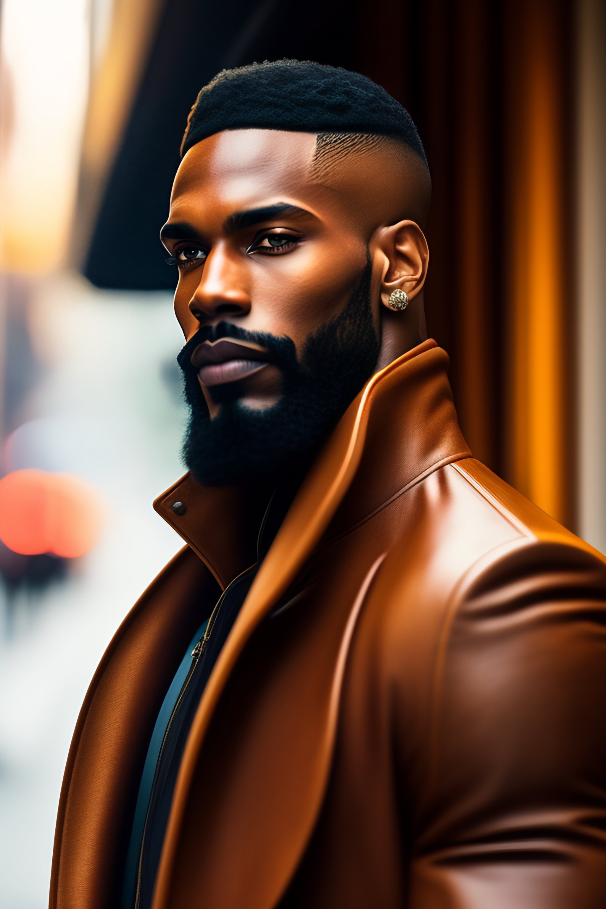 Lexica - Strikingly handsome copper skin tall masculine man, detailed ...