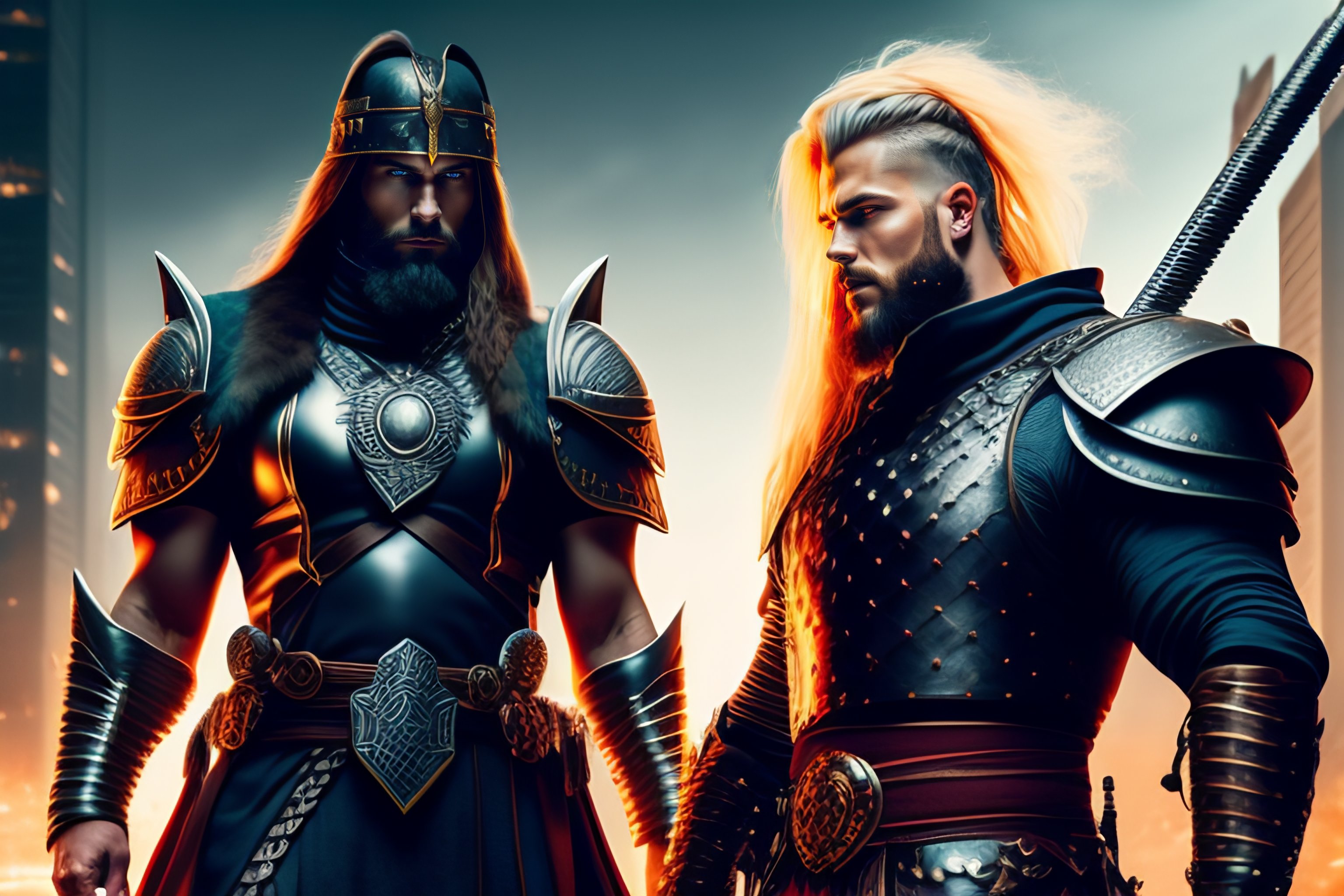 Lexica - A cyberpunk viking in a white button down shirt and a tie ...