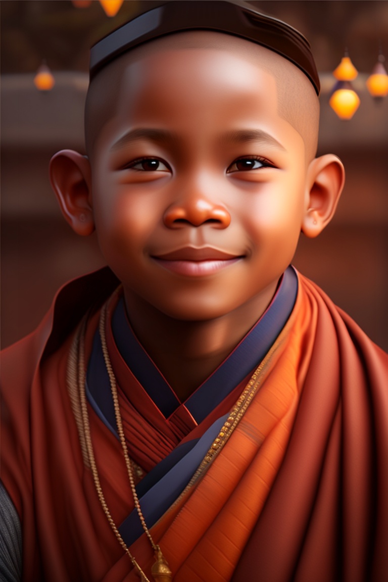 Lexica - Close up portrait of a monk clicking pictures with a camera ...