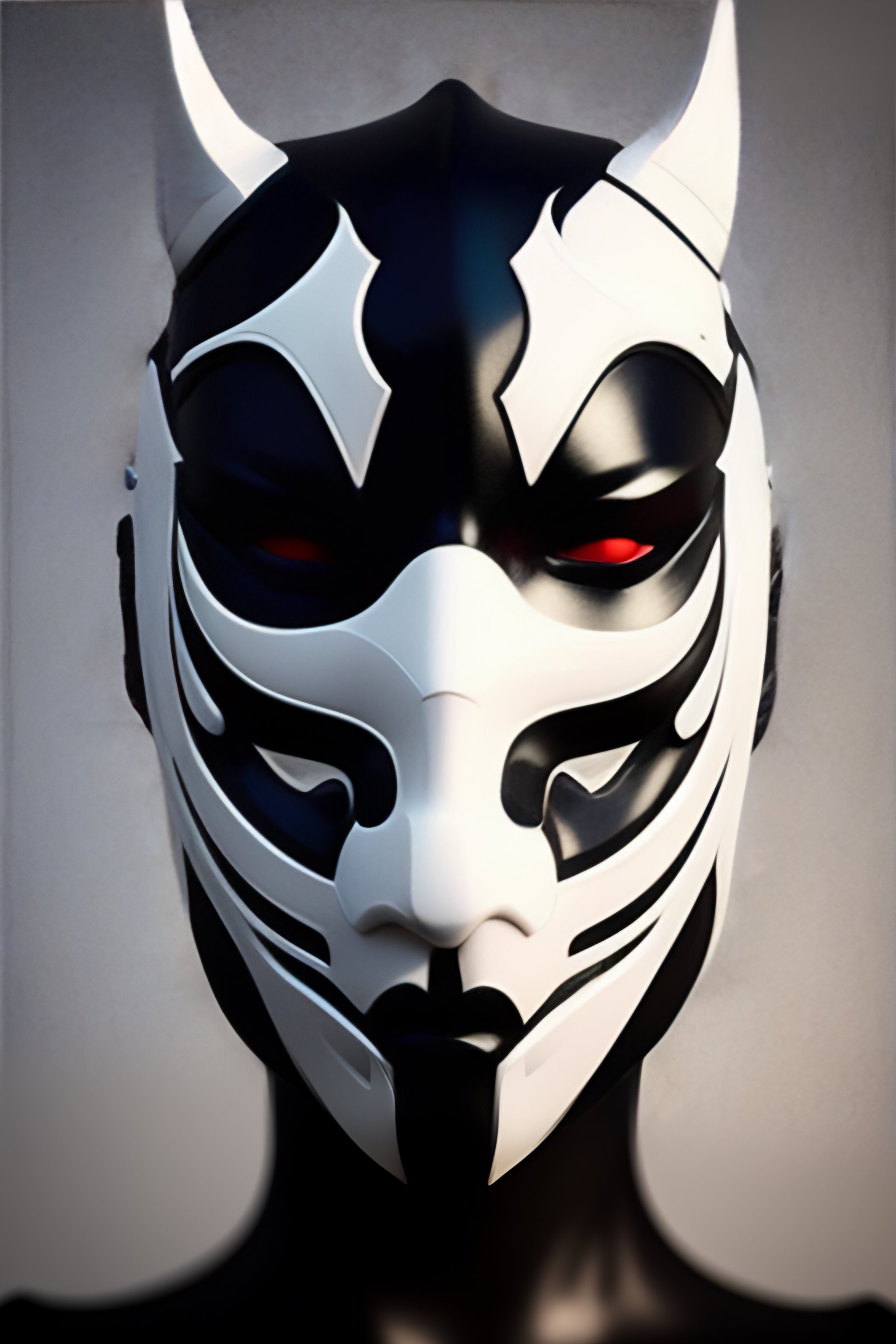Lexica - Only oni mask, cyberpunk, white and black