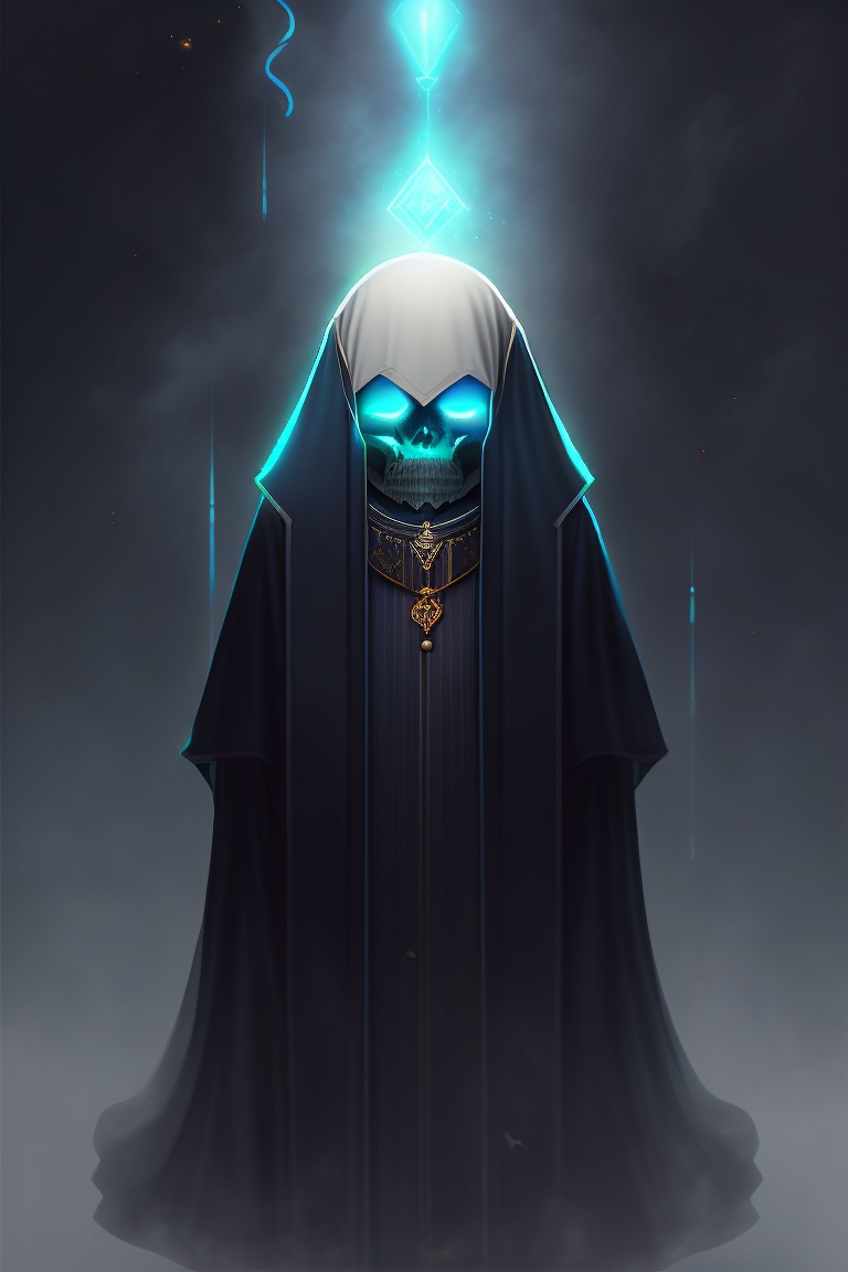 Lexica - Robed spectral ghost, floating, chained skulls floating around ...