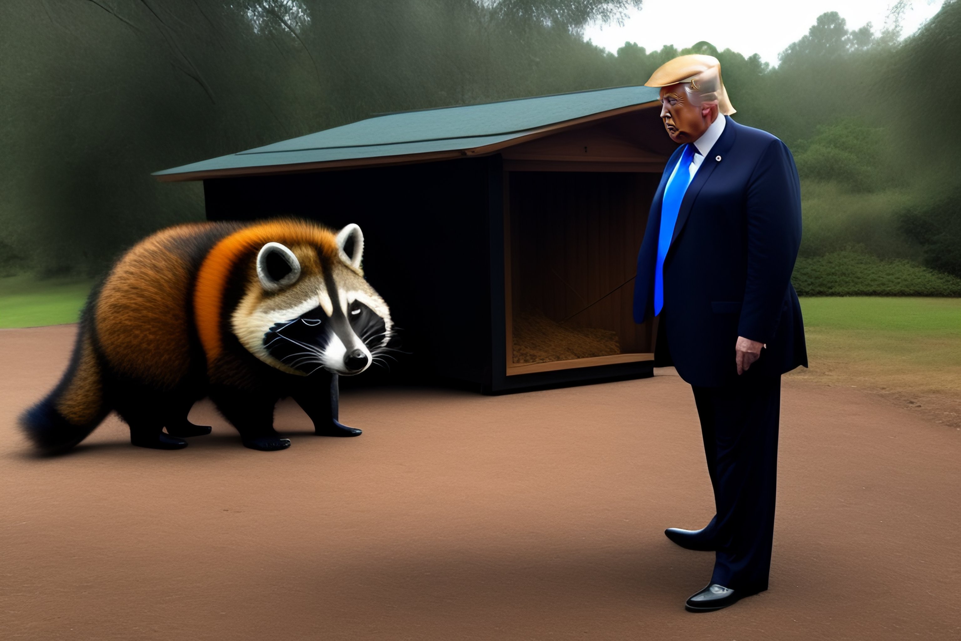 Lexica - Photo of donald trump and a raccoon