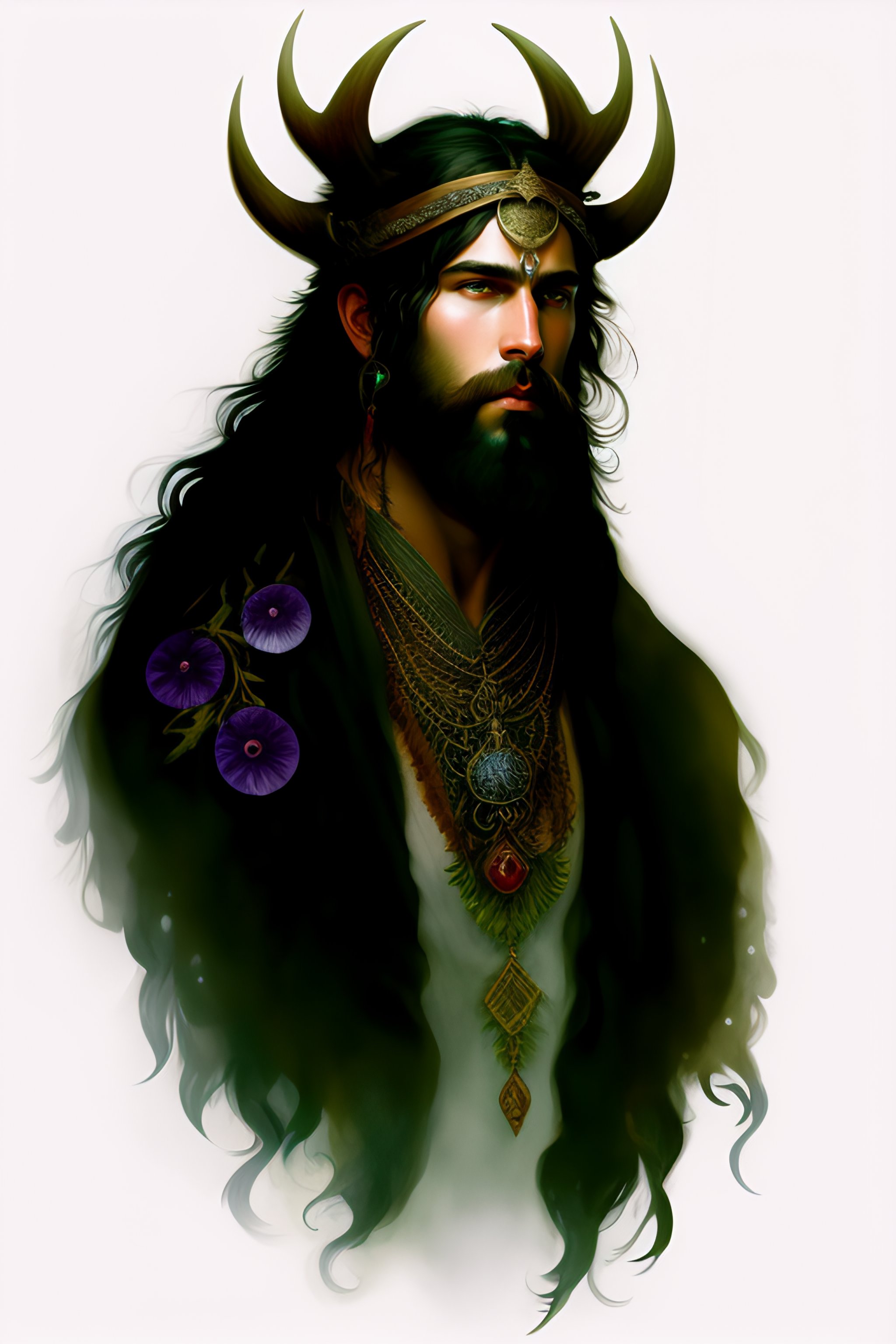 Lexica - Art by Arthur Rackham, druid, young bearded man, beast ...