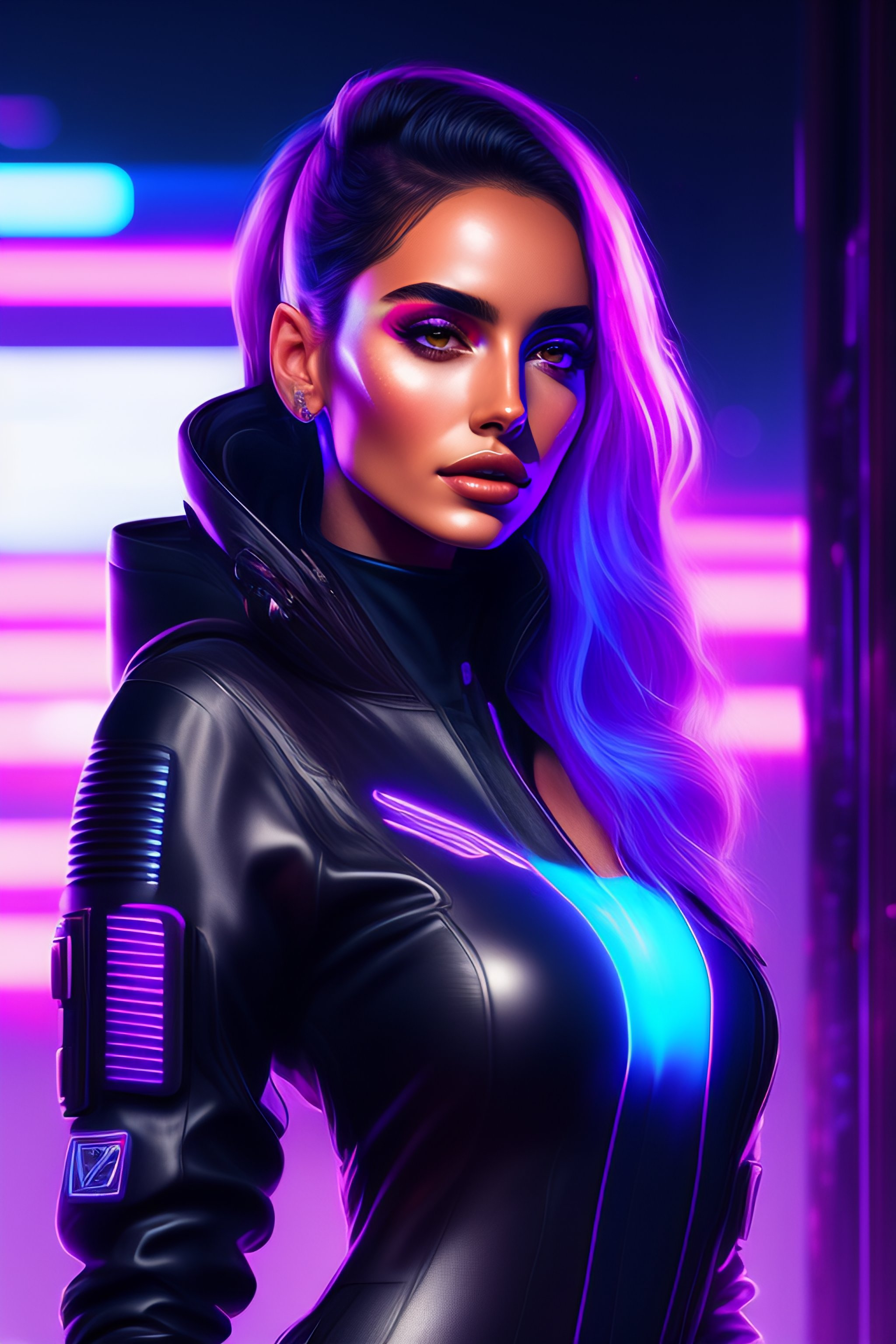 Lexica - Ana de armas, detailed full body portrait Neon Operator Girl ...