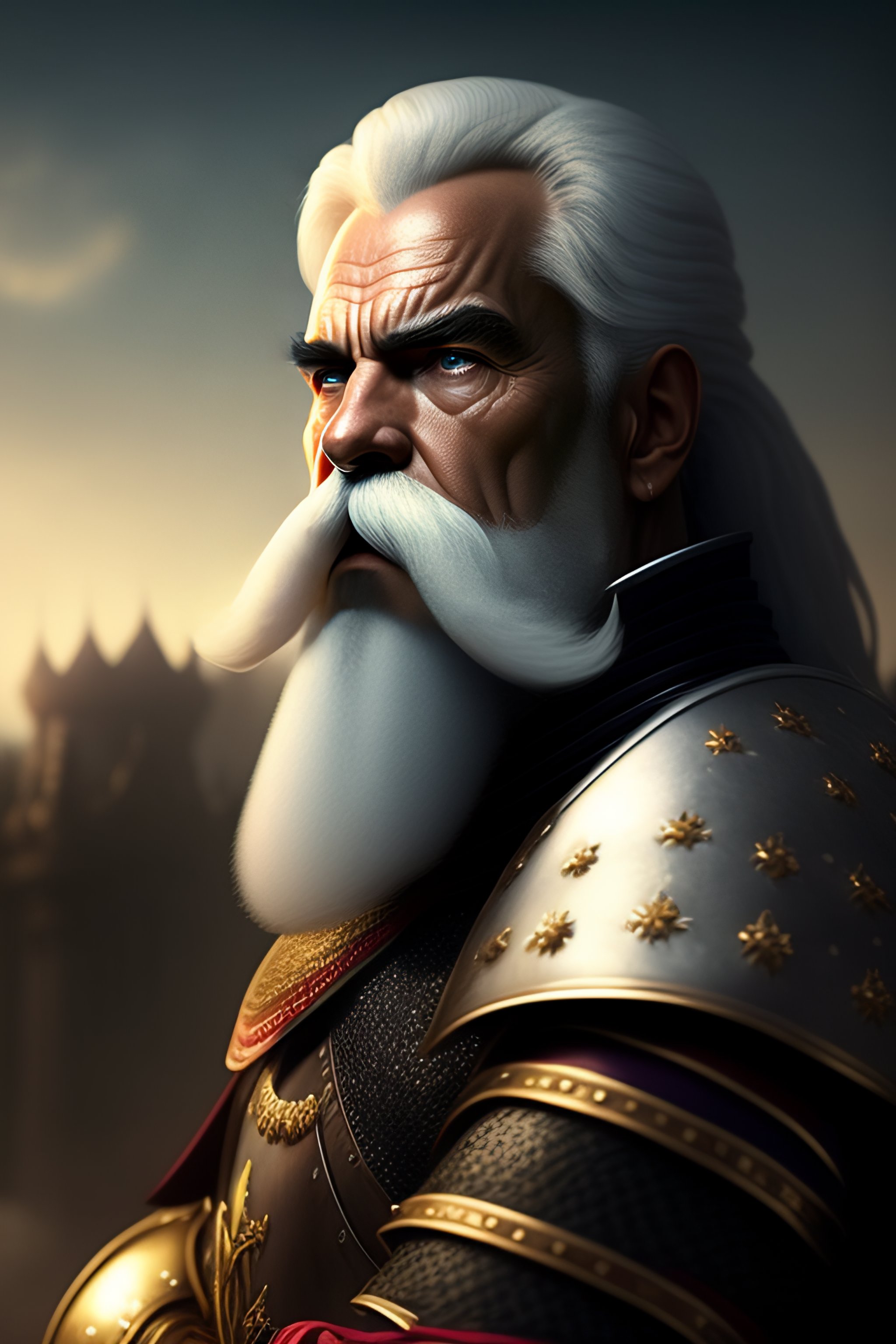 Lexica - An old knight with a big white mustache