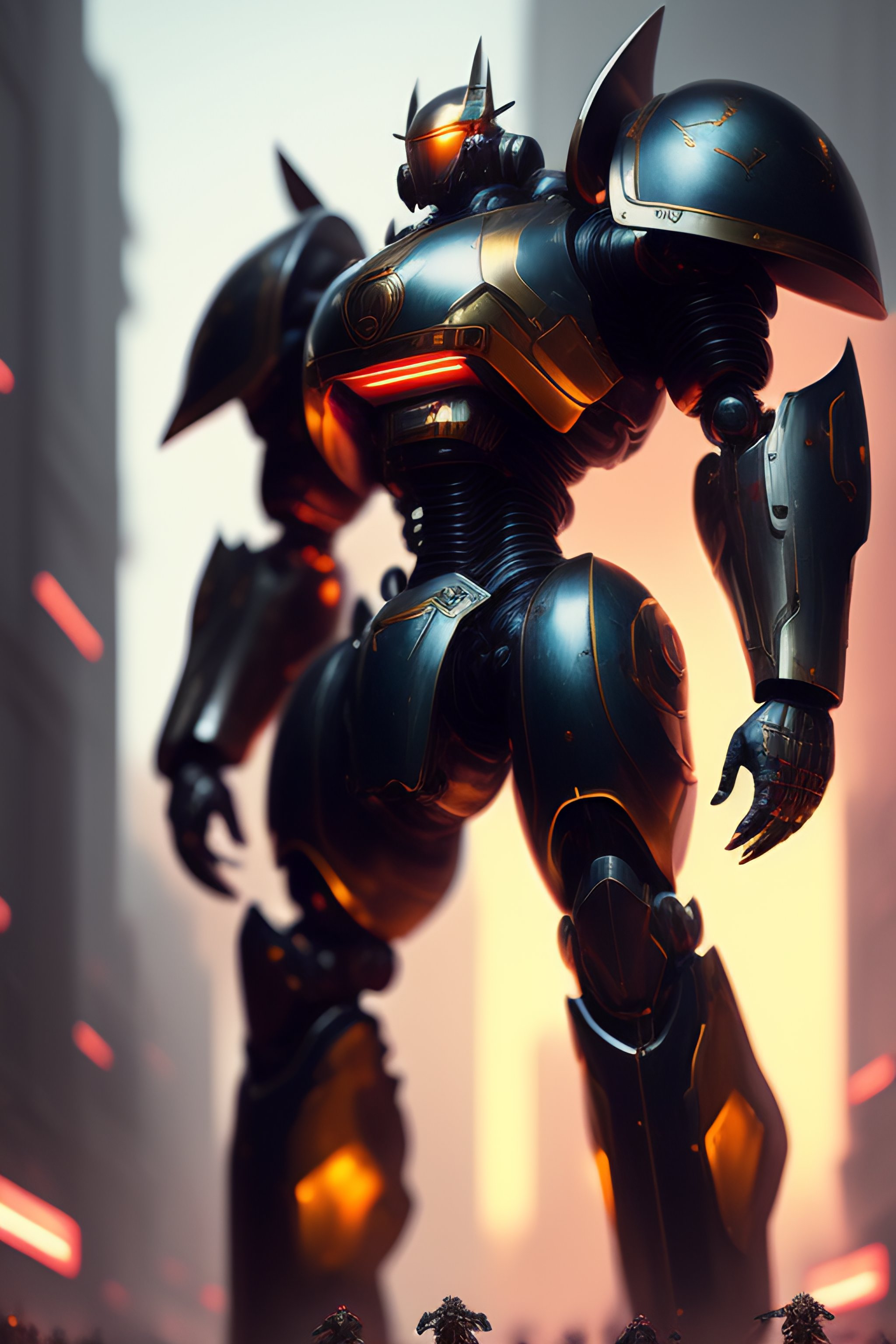 Lexica - Male Cyborg, warhammer 40k, full body shot, Horror, One Robot ...