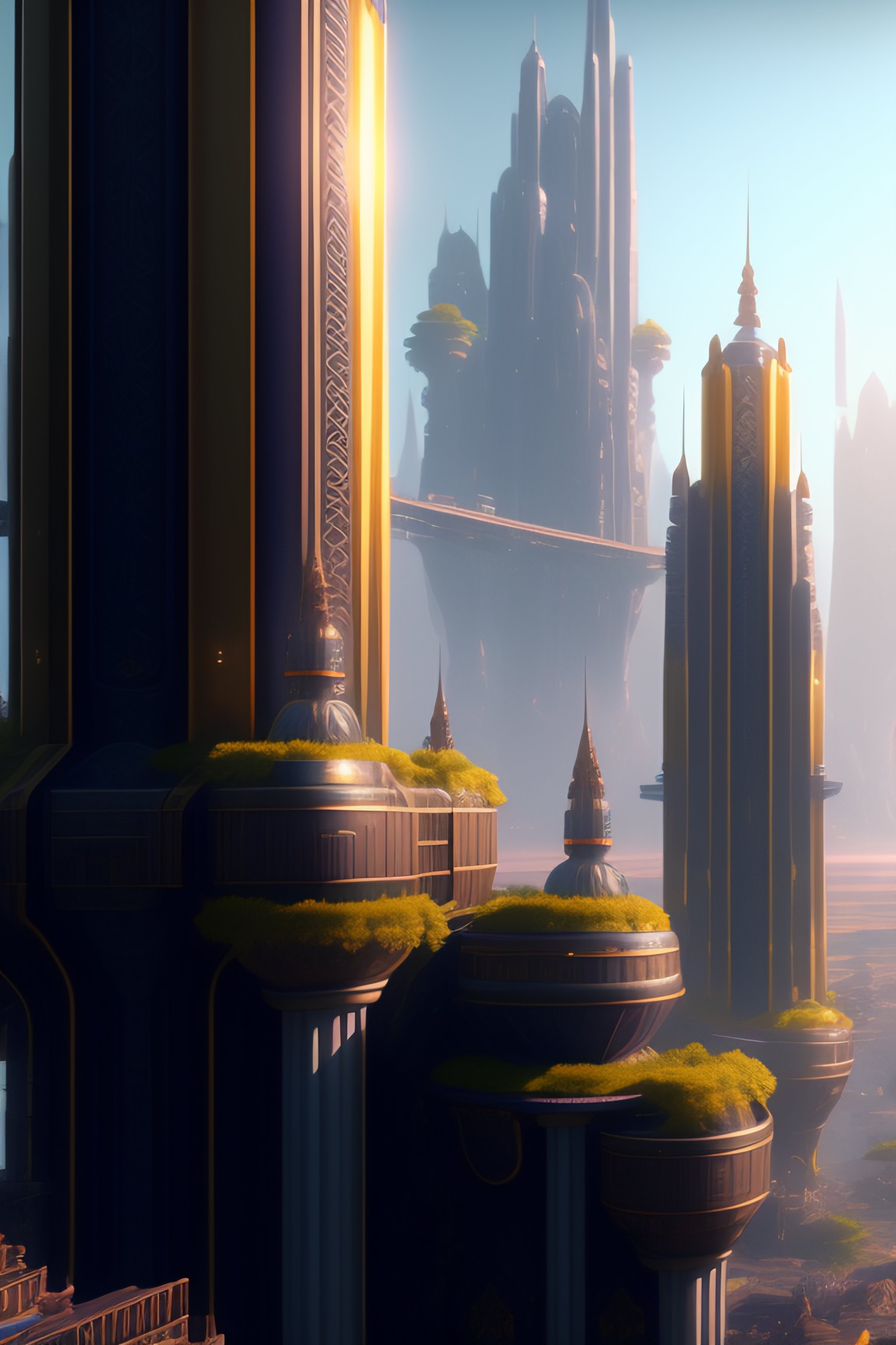 Lexica - Scenic-Aetherpunk mega city-landscape , ultra detailed diffuse ...