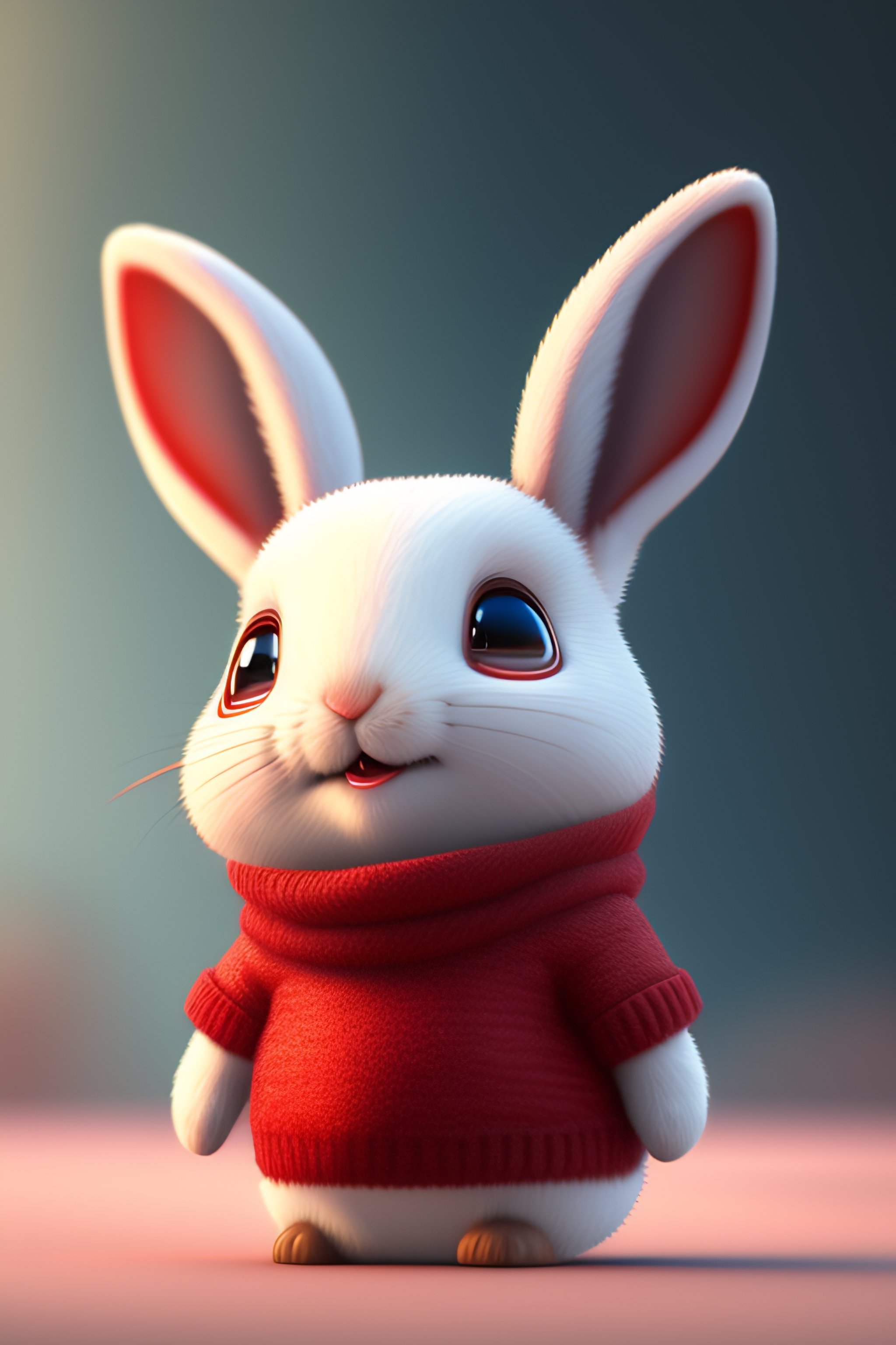 Lexica - Cute adorable little bunny waving and happy smiling greeting ...