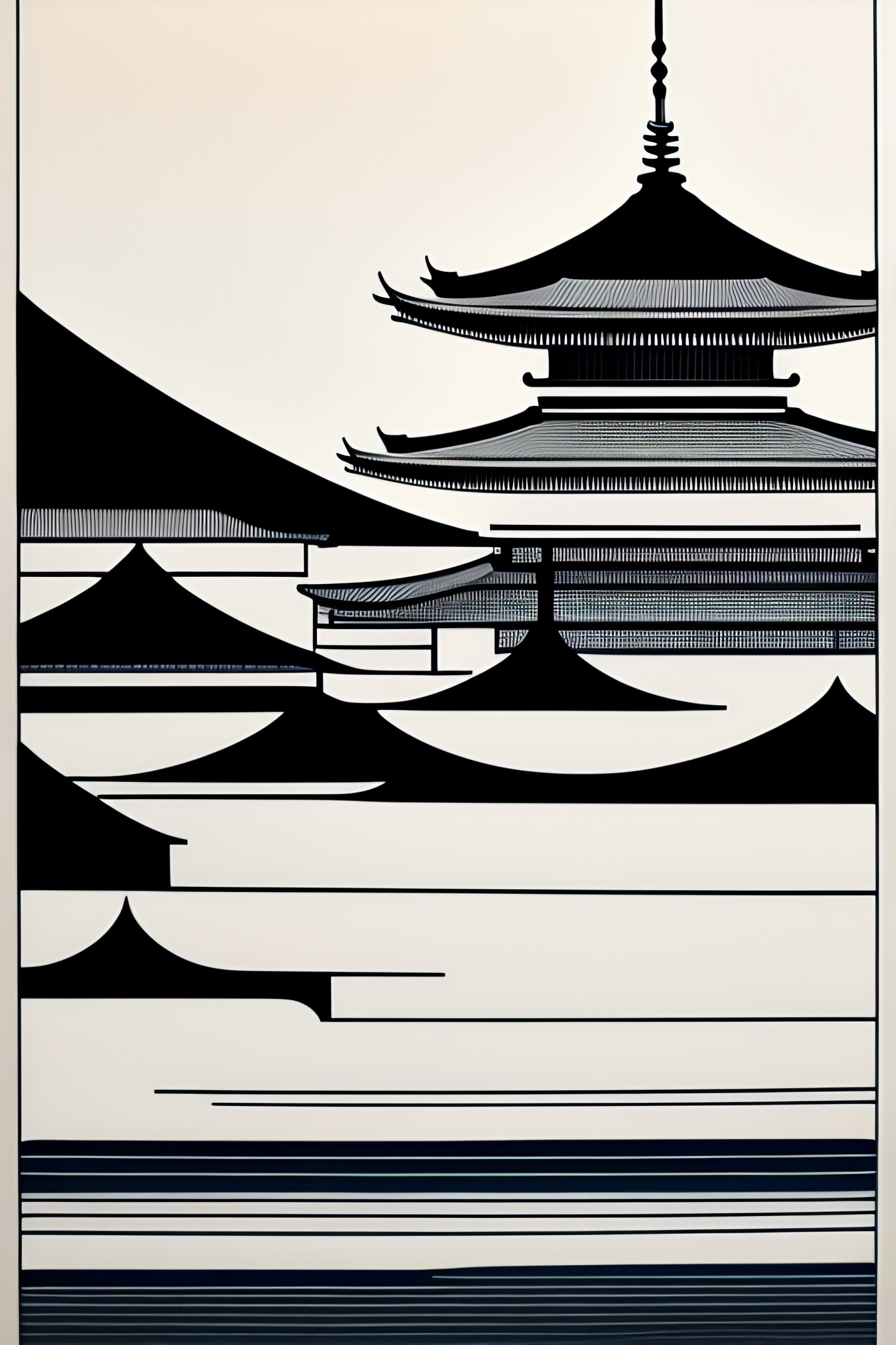 Lexica - Minimal line art Woodblock print by Taguchi Tomoki, Yatsuo no ...