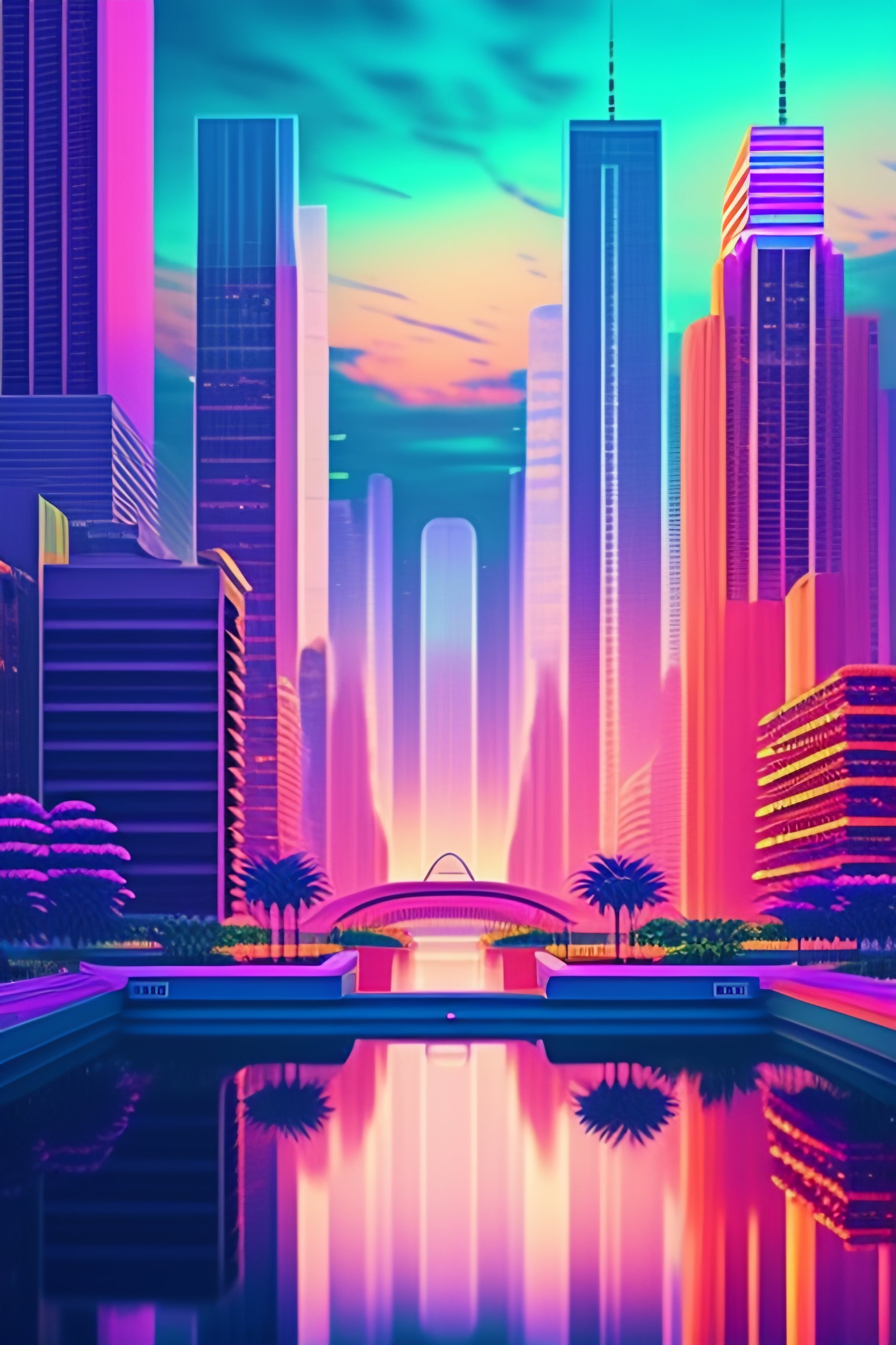 Lexica - Vaporwave city