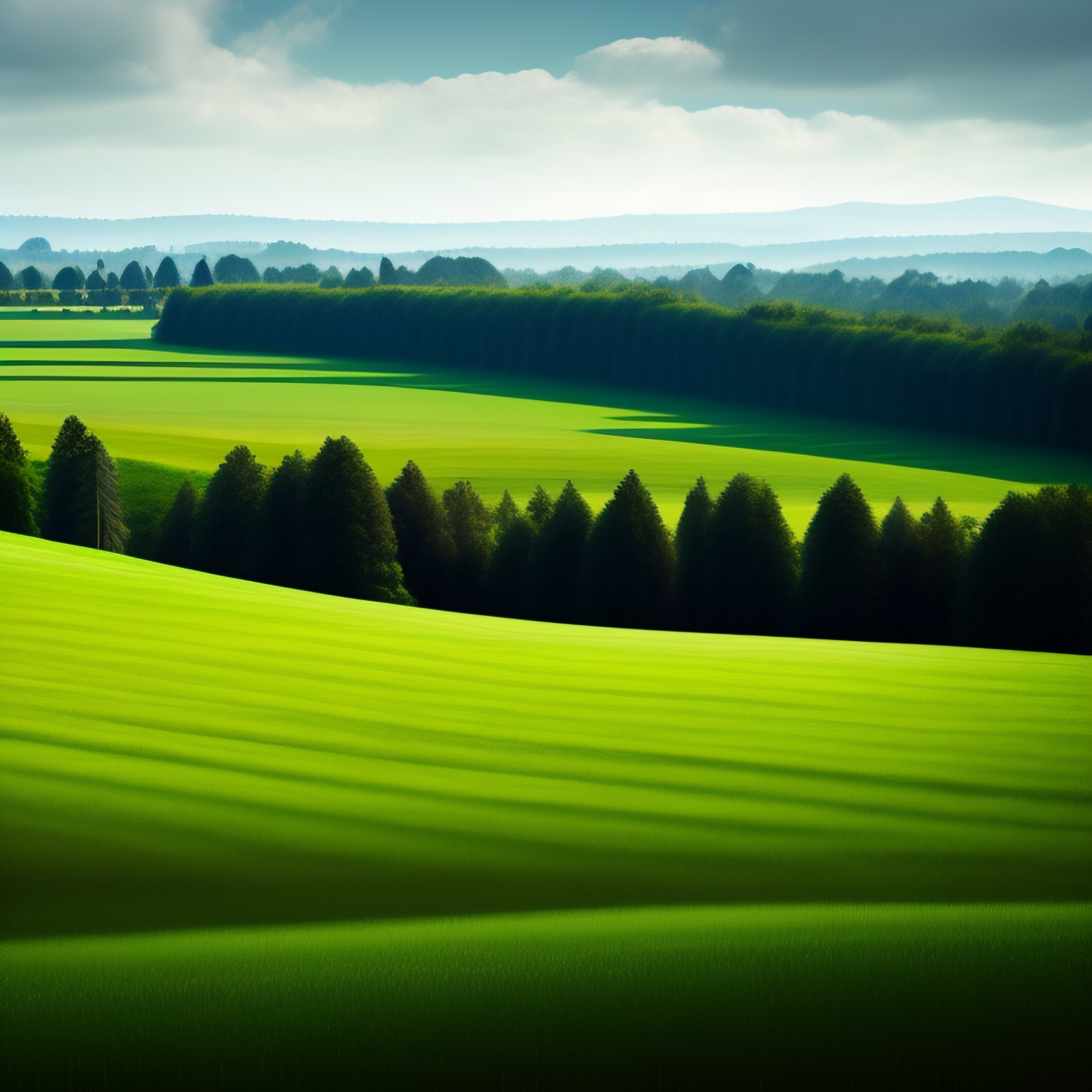 Lexica - Peaceful weather events over a green field