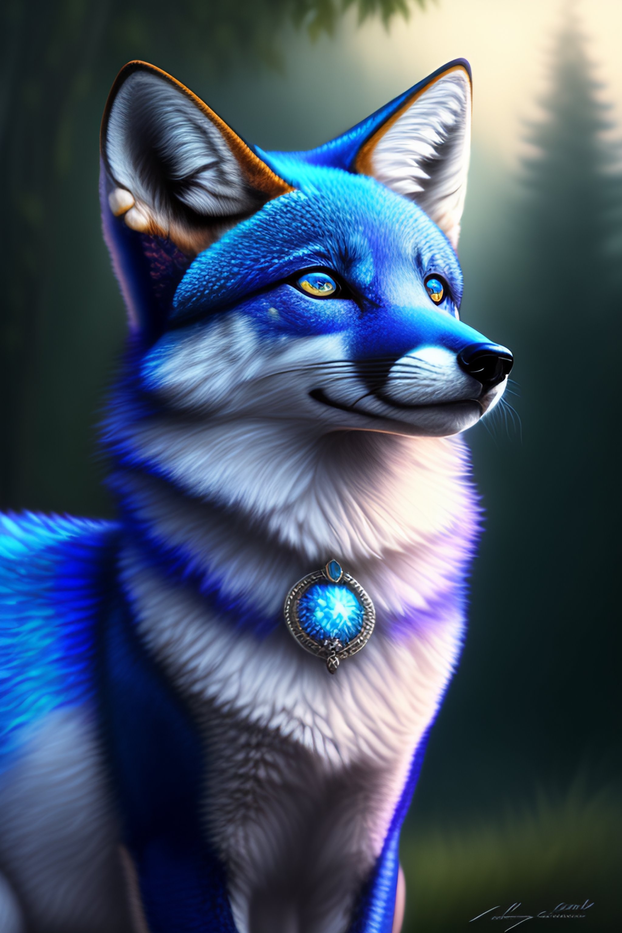 Lexica - Hot Sweetie blue Fox, realistic portrait, symmetrical, highly ...