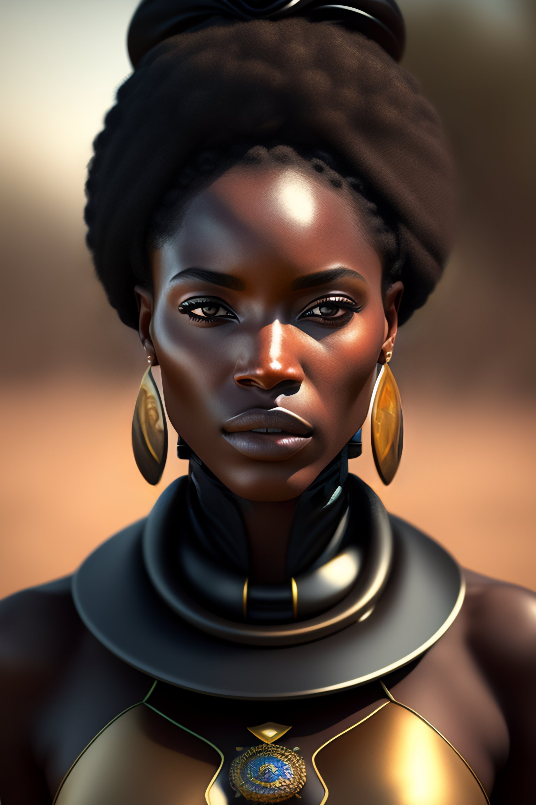 Lexica - True woman, african ultra realistic, robot, portrait