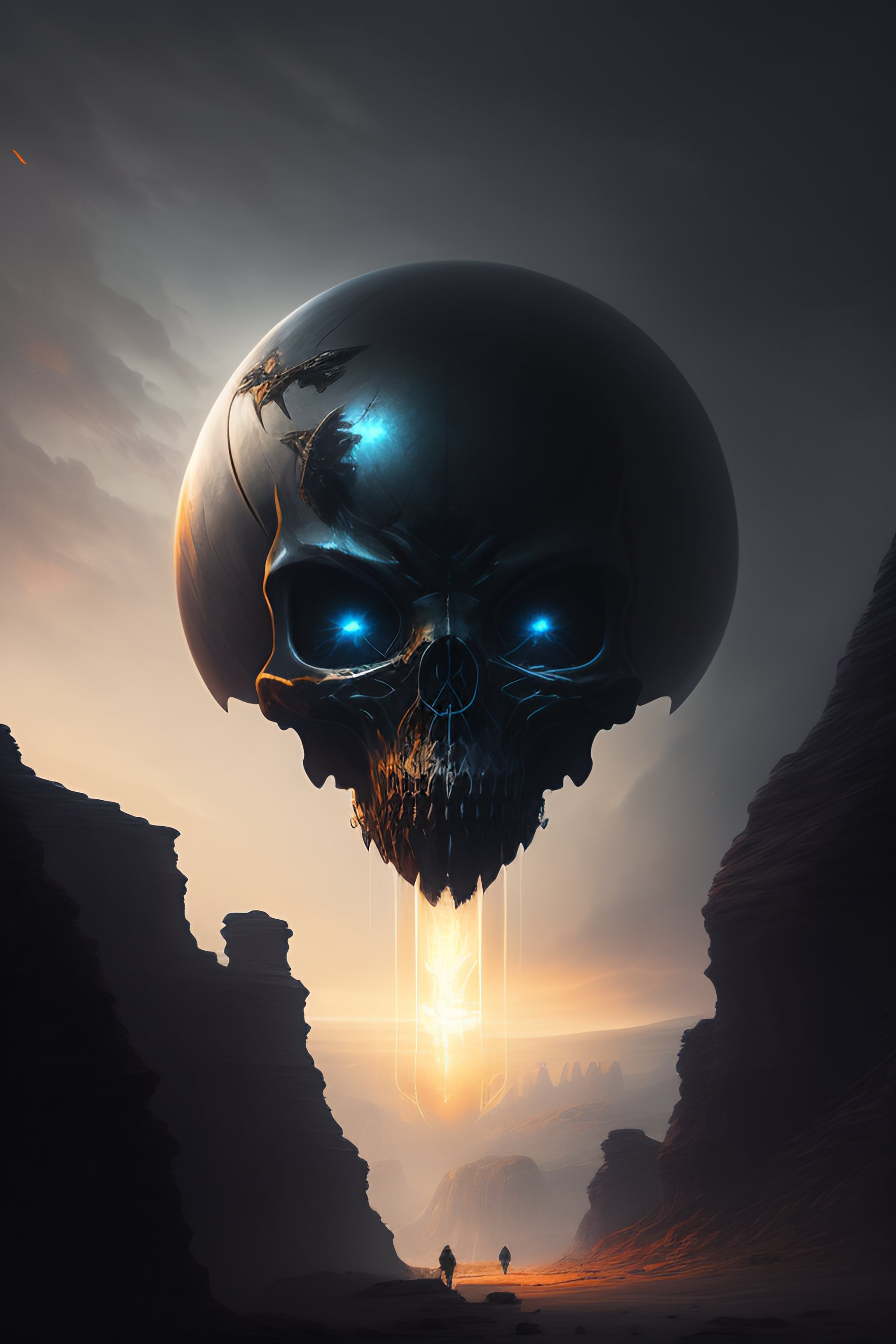 Lexica - Realist picture centered face portrait evil big eyed skull ...