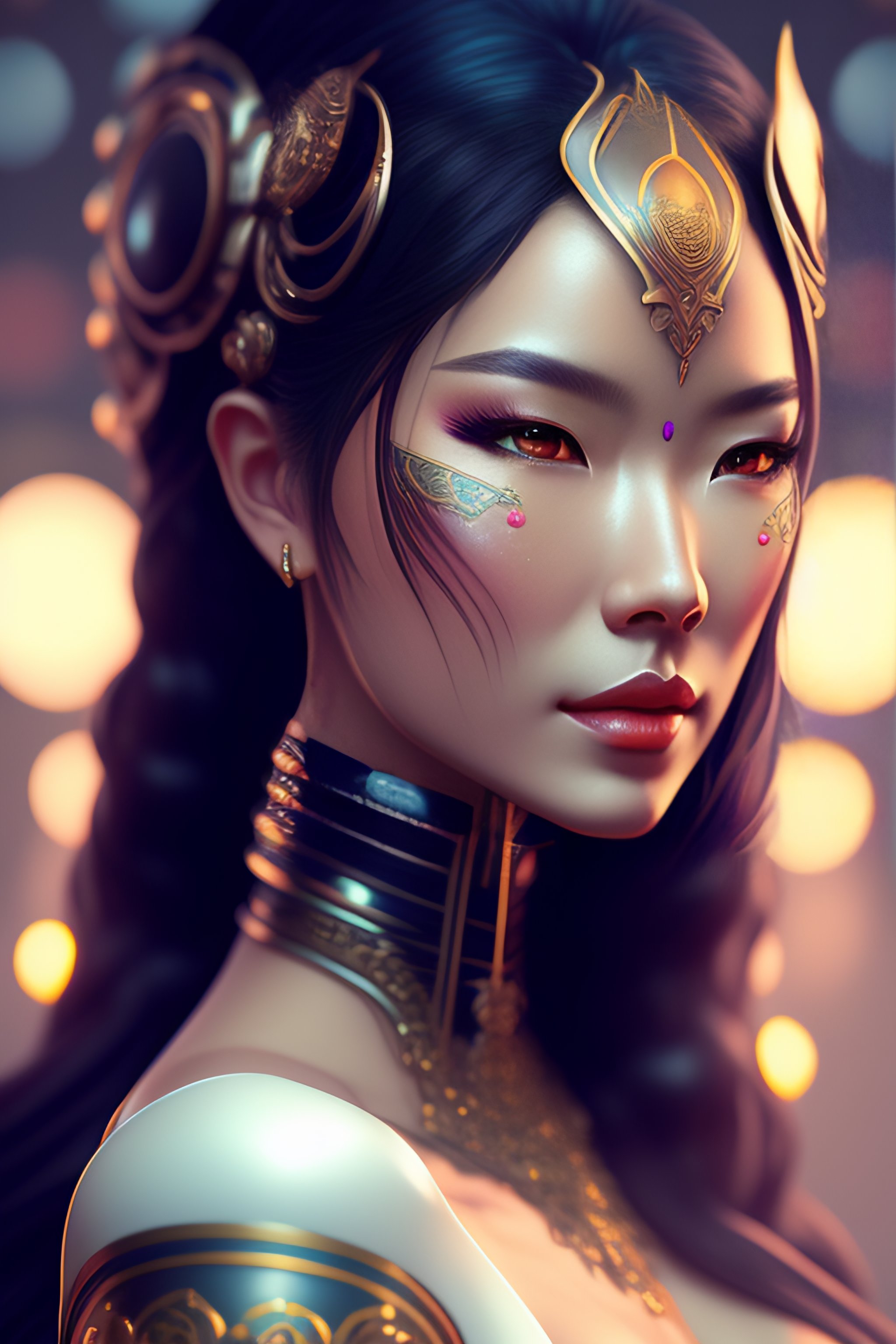 Lexica - Ultra detailed side portrait of female android, cyberpunk ...