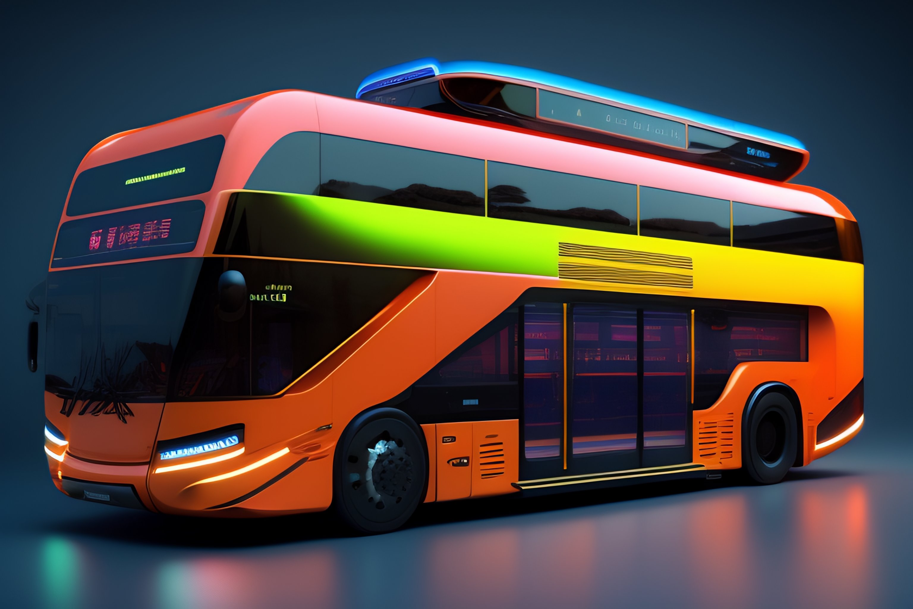 Lexica - Bus, cyberpunk, c4d render, product photography,