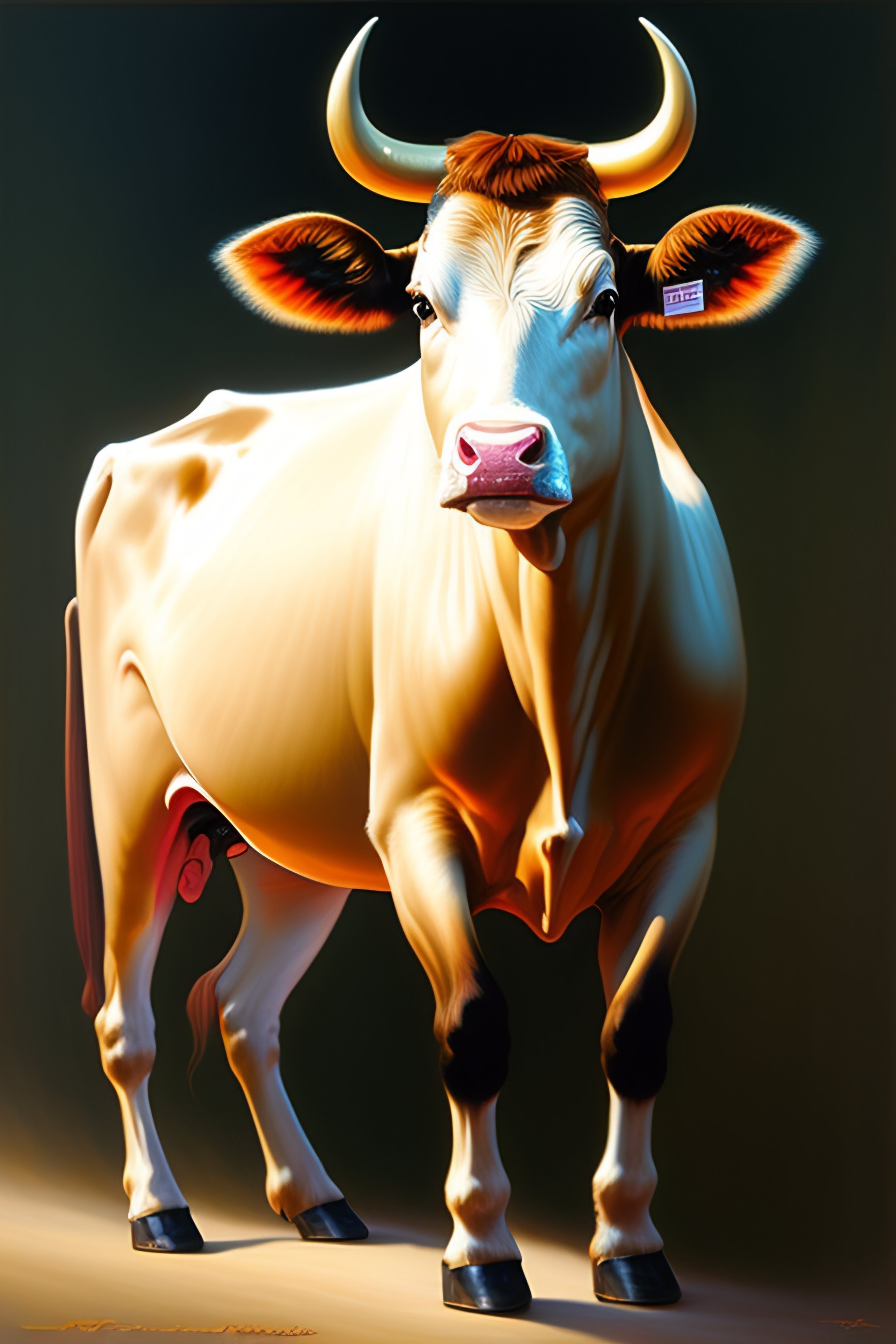 Lexica - Painting of a cow without - skin, anatomy visible, clear ...