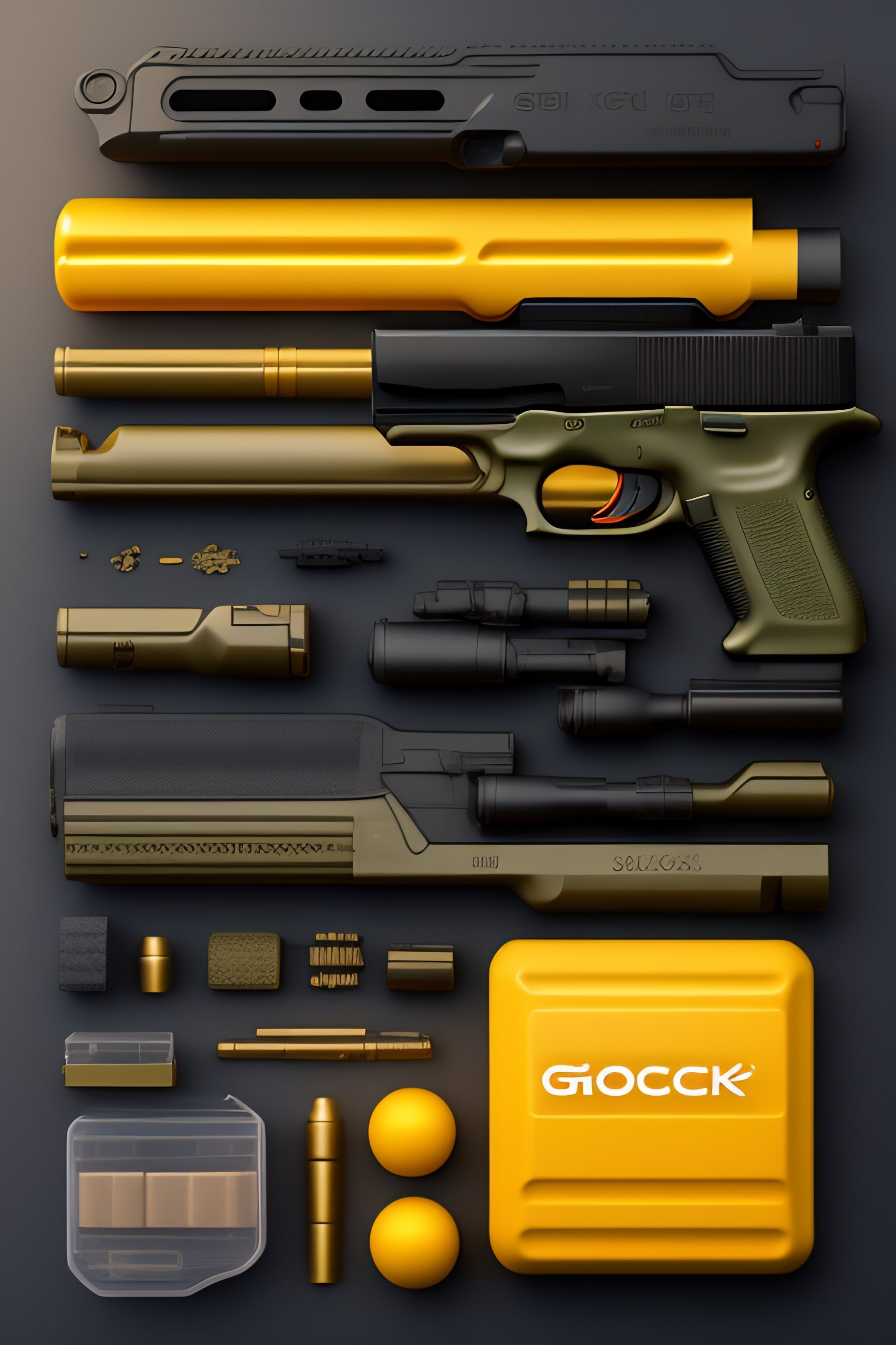 Lexica - Glock firearm, Costumes and props, Knolling, Knolling layout ...