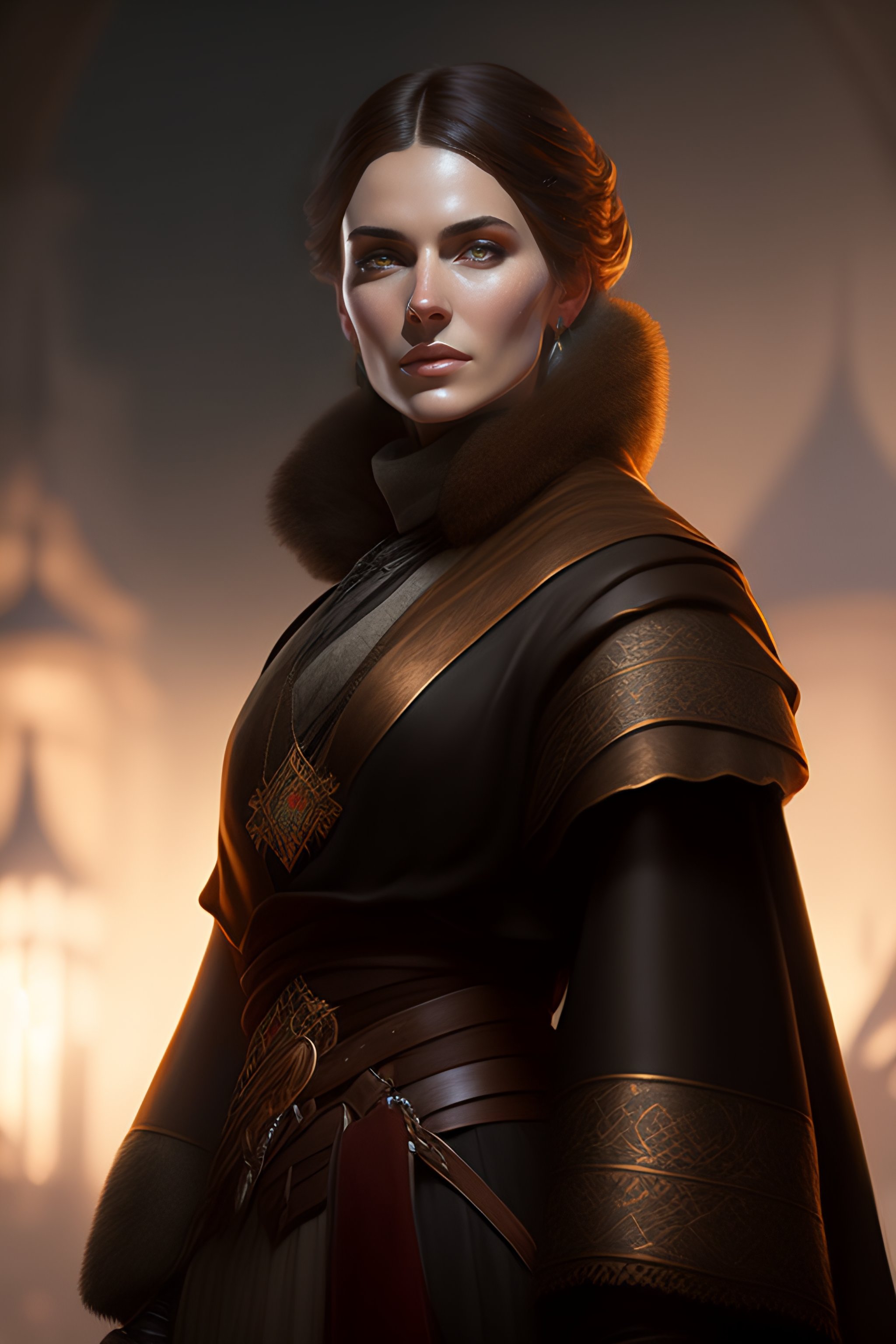Lexica - Portrait of medieval russian woman assassin brown short hair ...